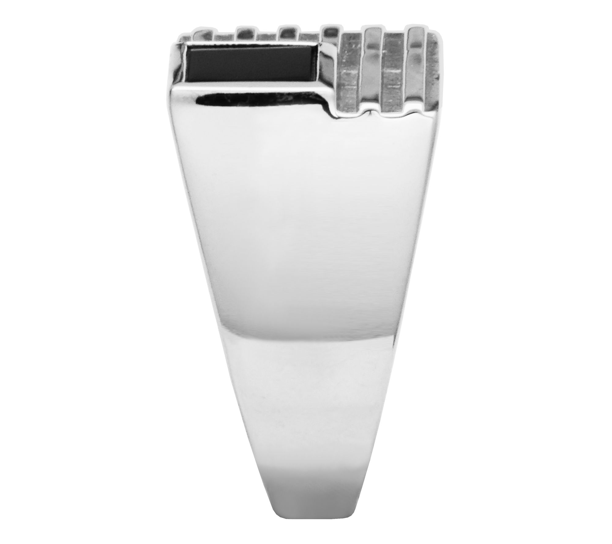 Men's Black Agate Flag Ring, Sterling Silver - QVC.com