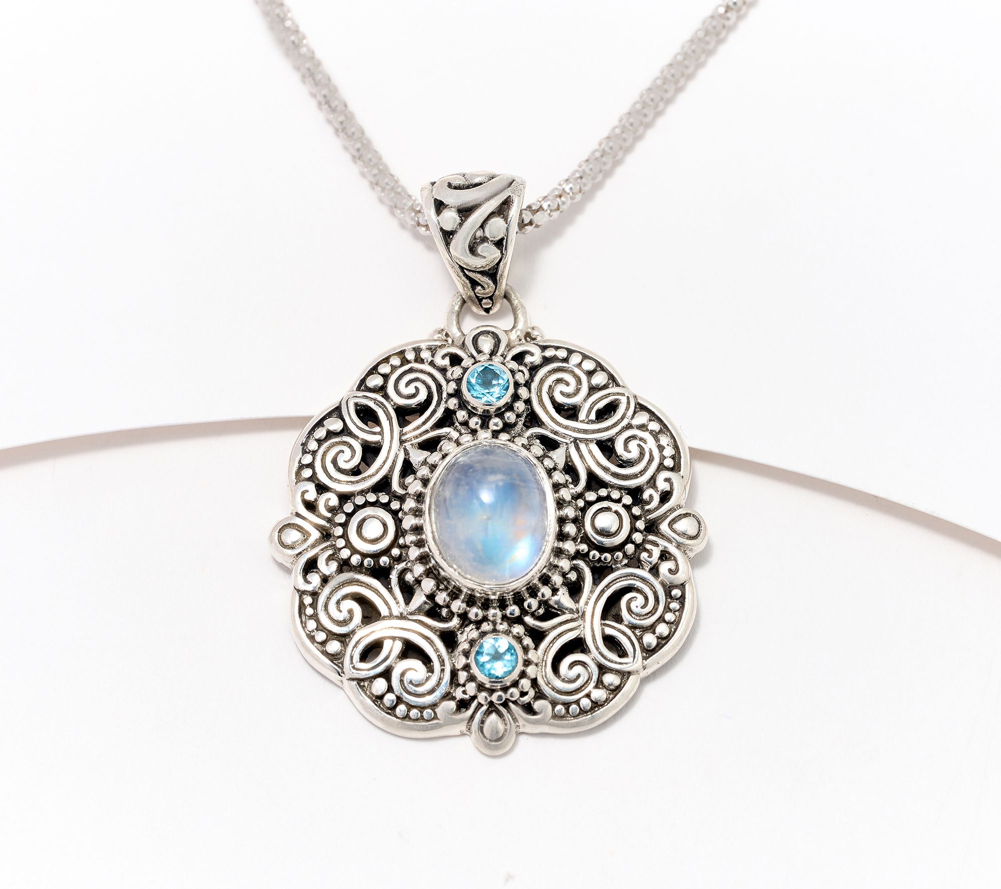 "As Is" Artisan Crafted by Robert Manse Moonstone & BT Necklace, Sterl ...