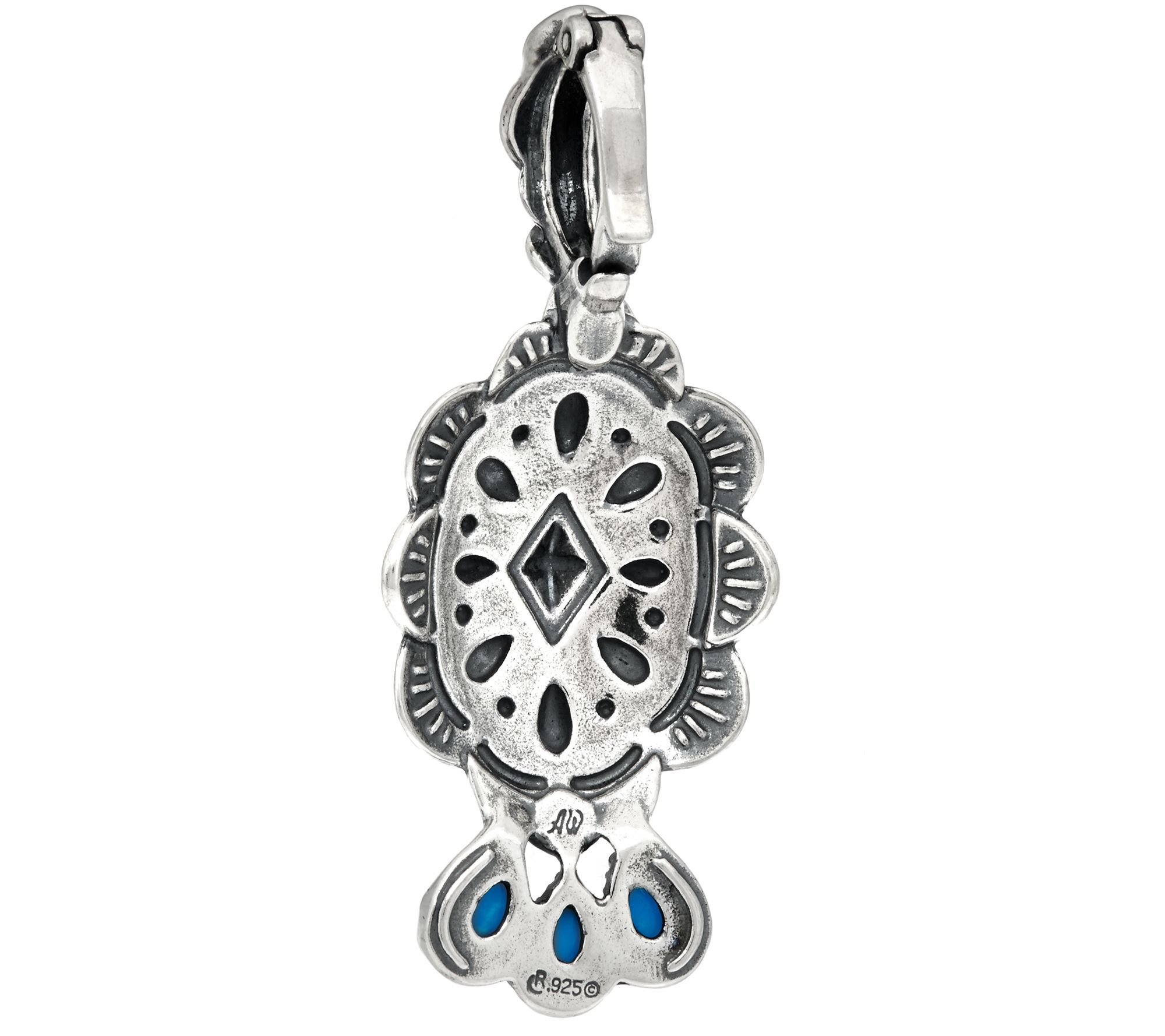 Sterling Silver Concha Design Turquoise Enhancer by American West - QVC.com