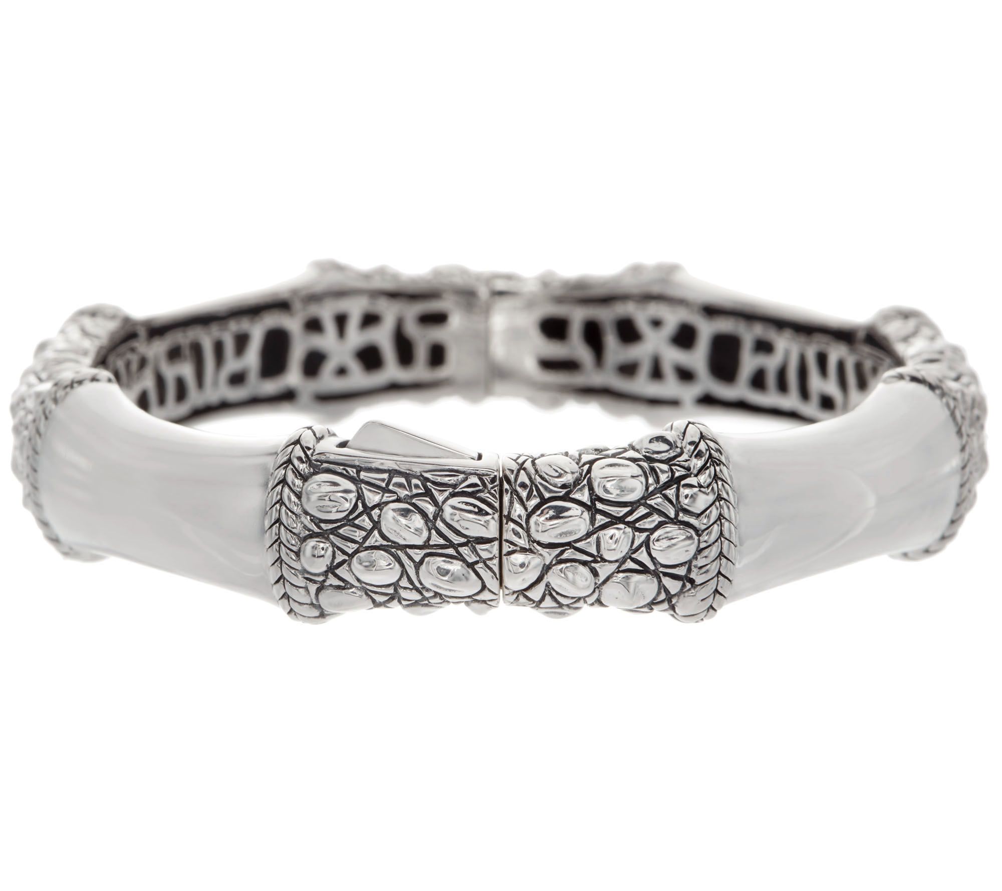 "As Is" JAI Sterling Silver Croco Contour Bangle, 35.2g - QVC.com