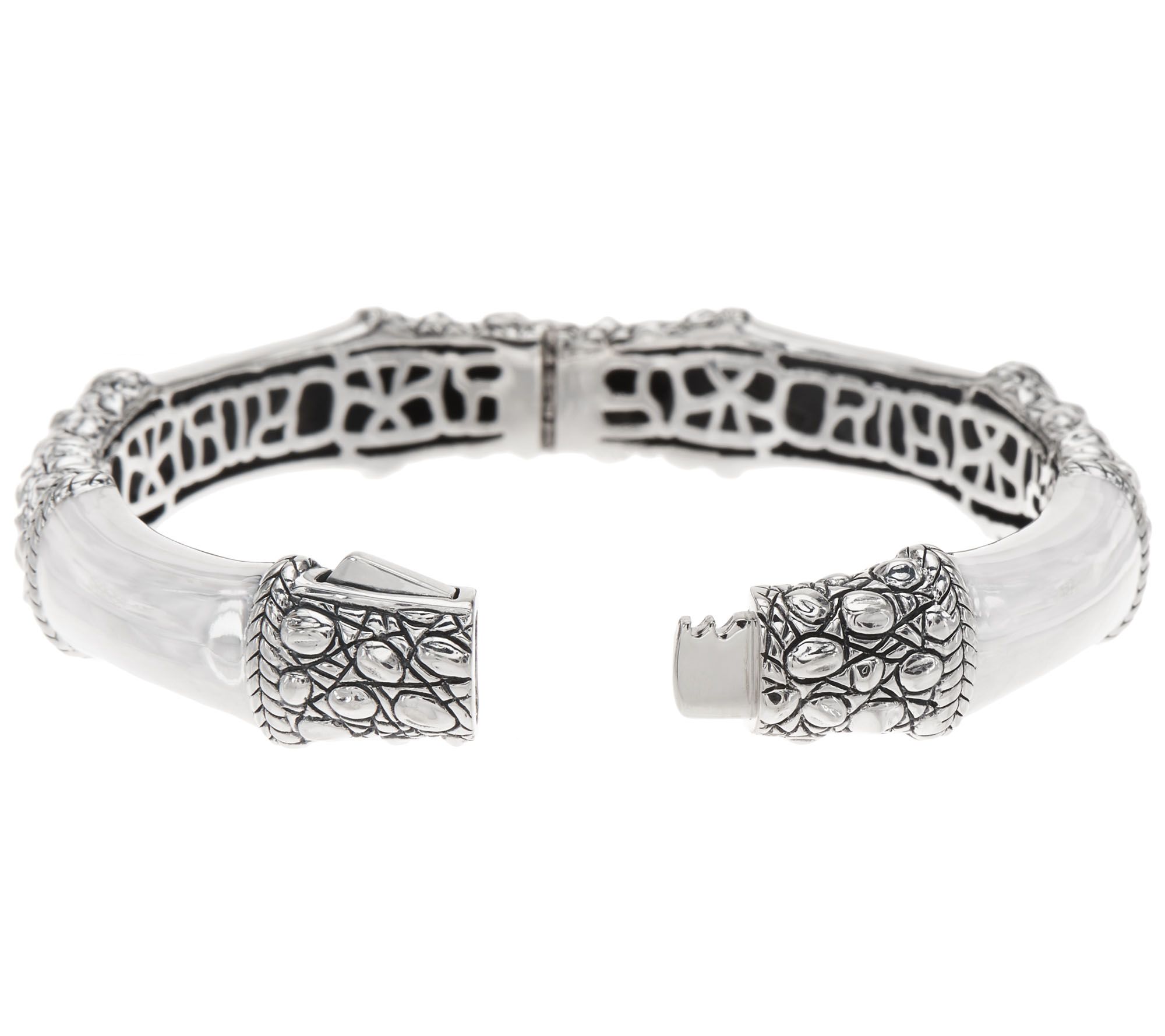 "As Is" JAI Sterling Silver Croco Contour Bangle, 35.2g - QVC.com
