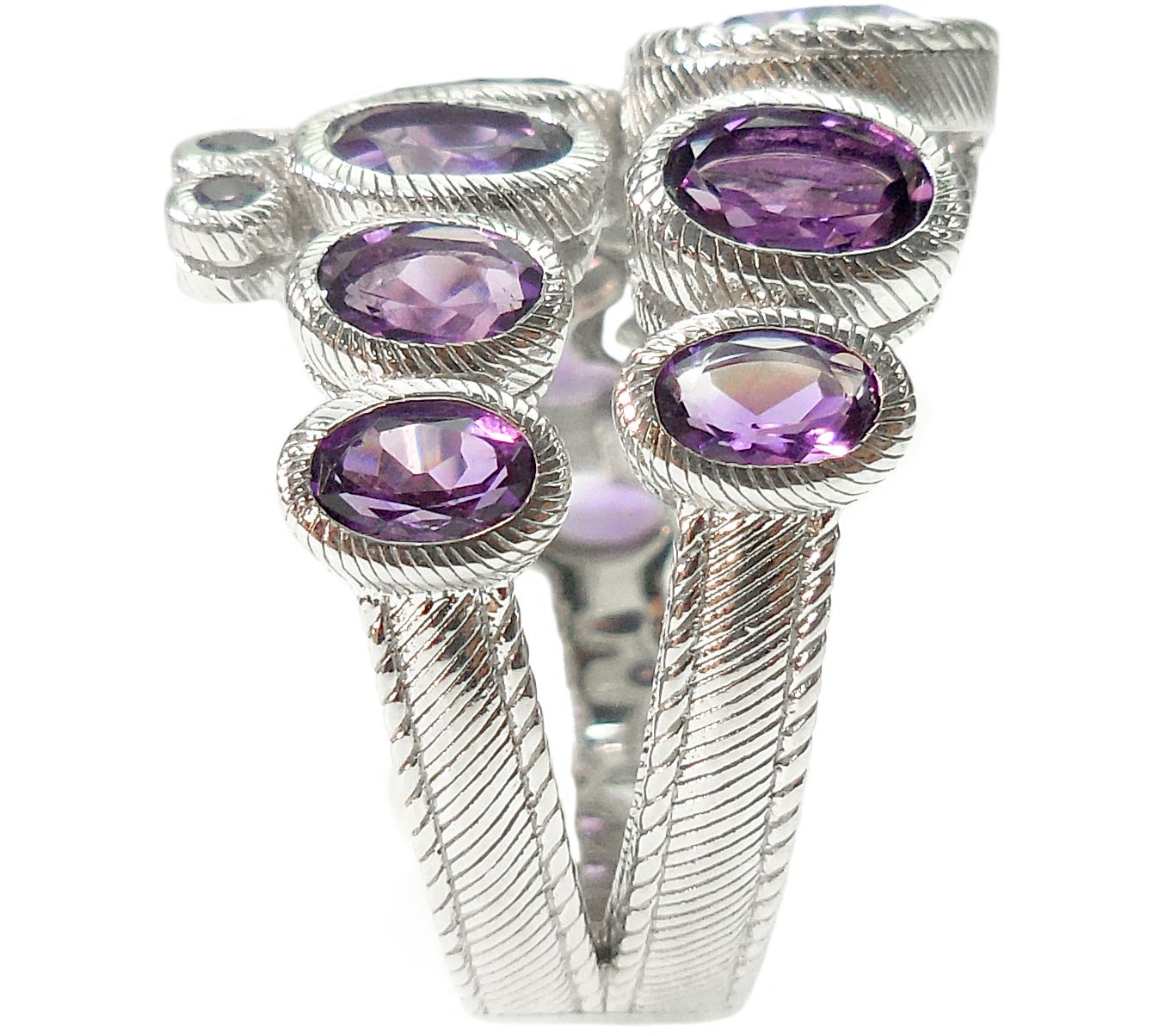 Judith Ripka Sterling and Amethyst Wraparound Ring - QVC.com