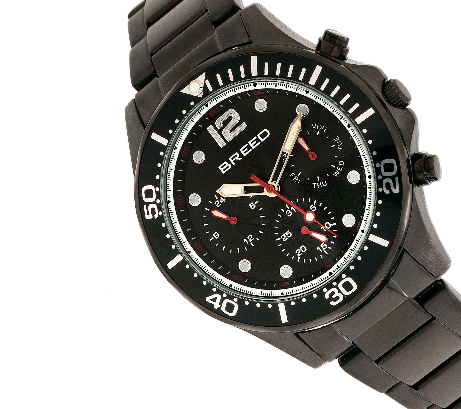 Breed Men's Pegasus Black Bracelet Watch - QVC.com