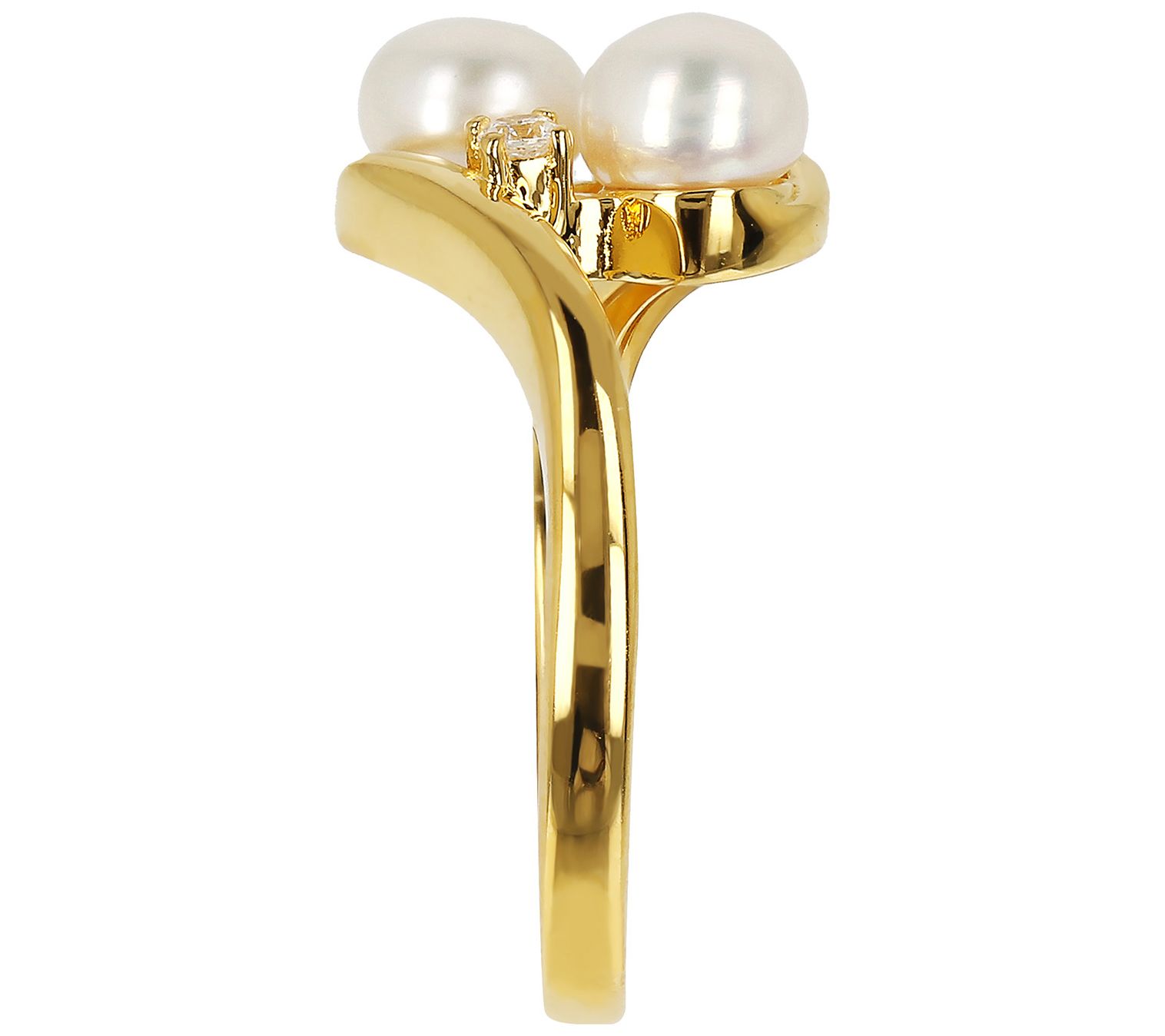 Diamonique x Honora Polished Wave Ring, Sterling - QVC.com