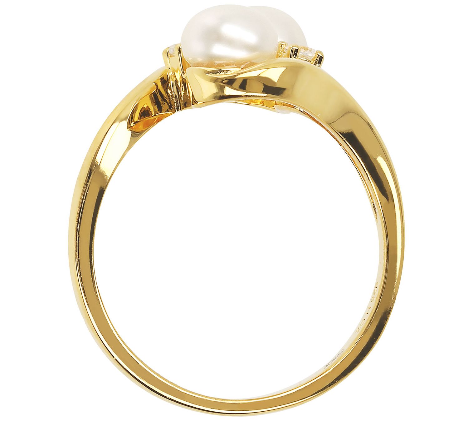 Diamonique x Honora Polished Wave Ring, Sterling - QVC.com