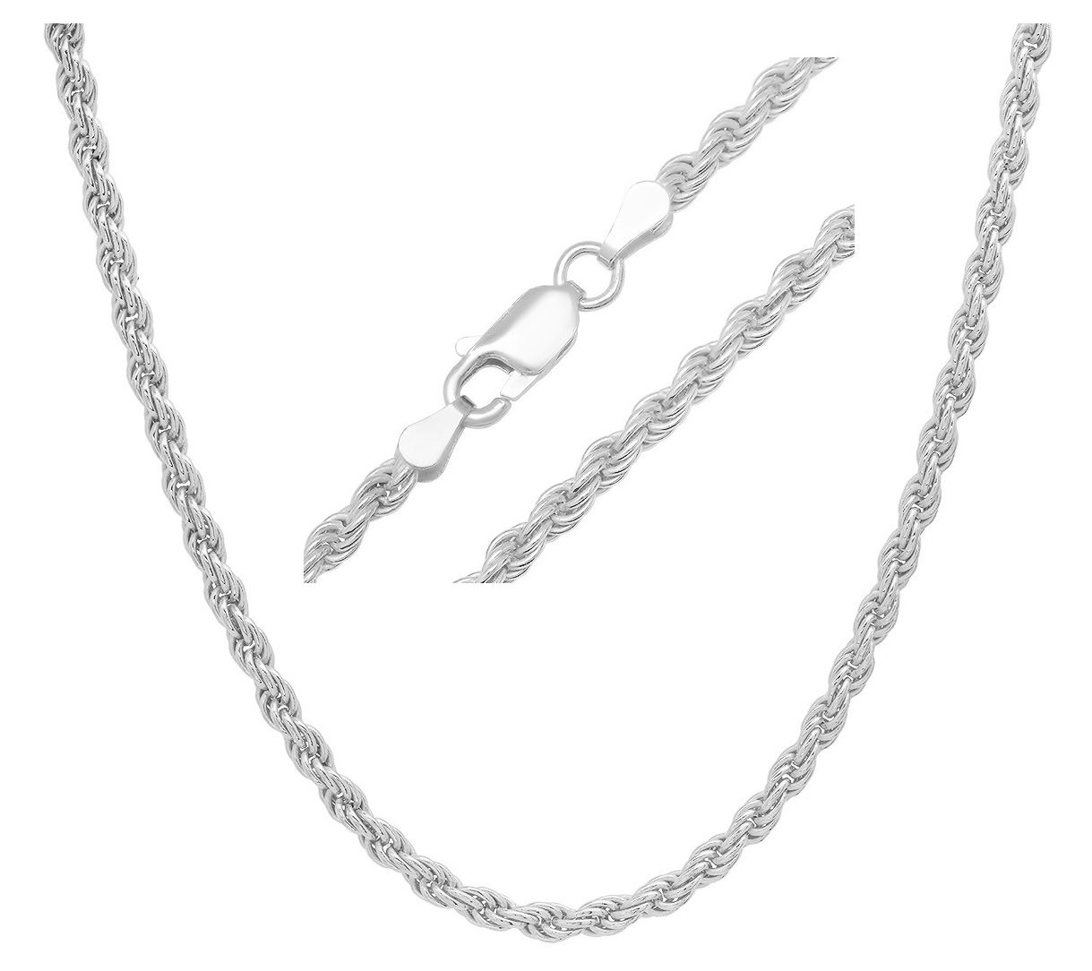 Italian Silver Men's Rope Chain Necklace, Sterling - QVC.com