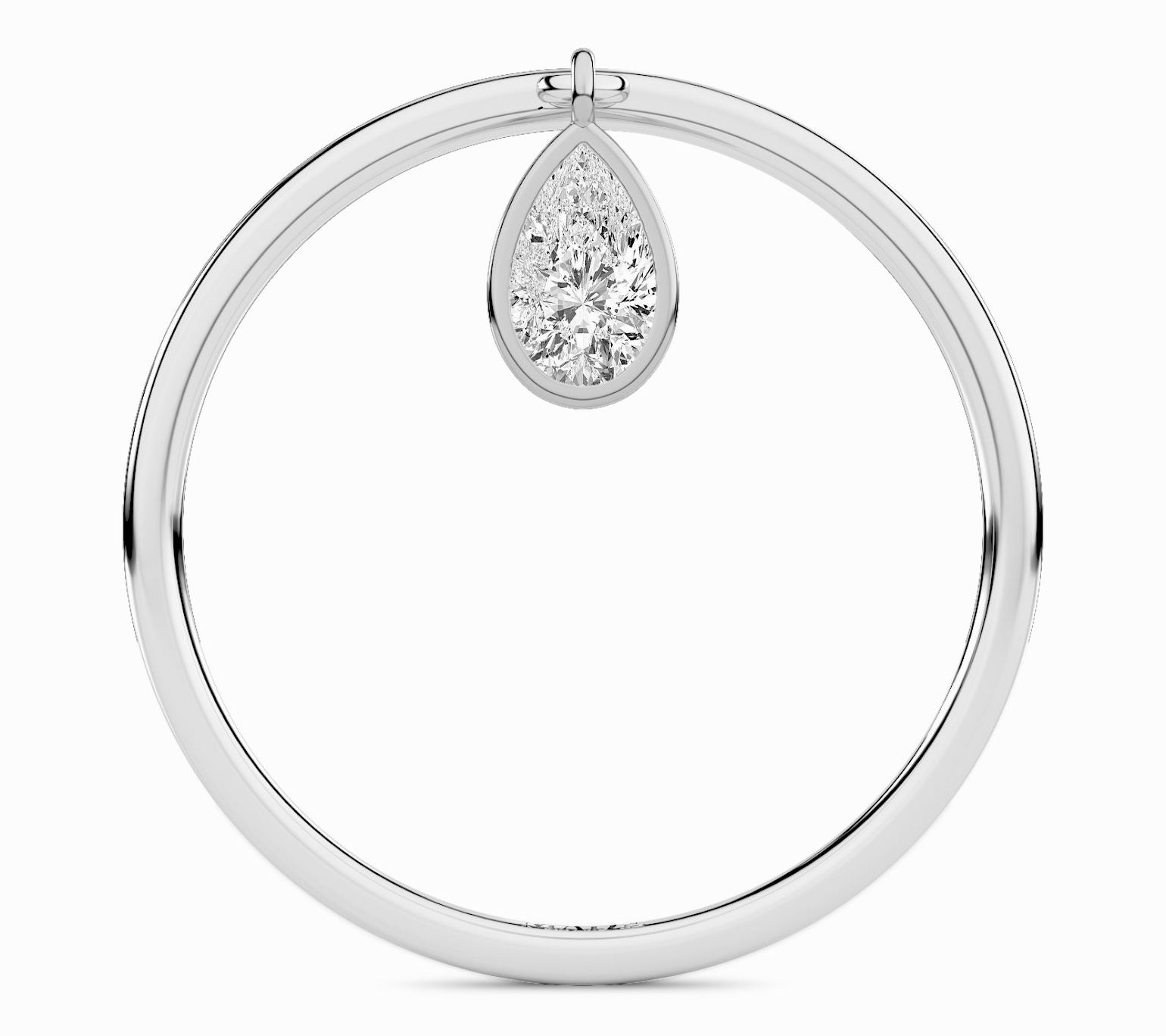 Vida Lab Diamonds Pear Cut Charm Ring, 14K White Gold - QVC.com