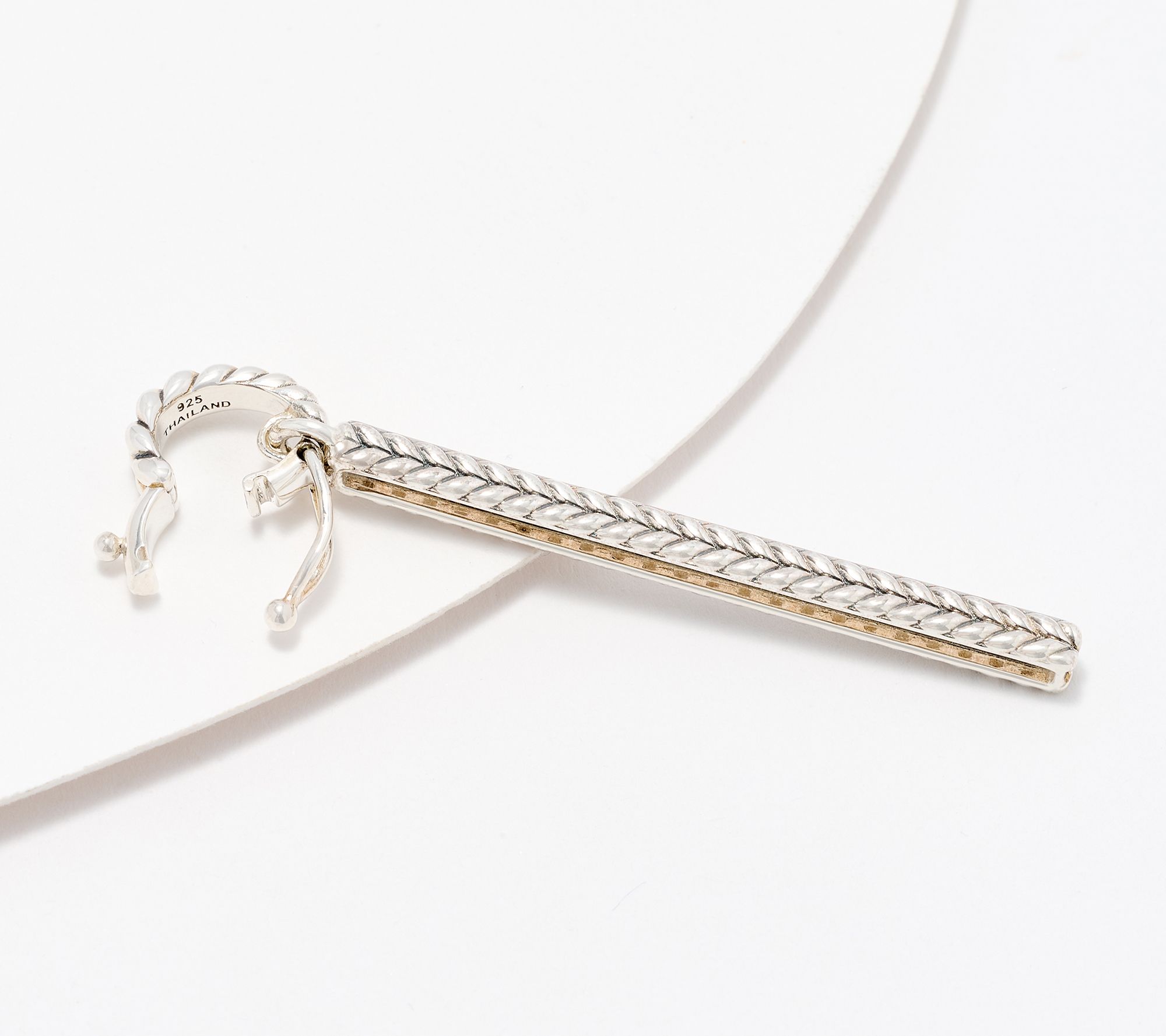 JAI Sterling Silver Pave Diamond Linear Enhancer 0.30cttw - QVC.com