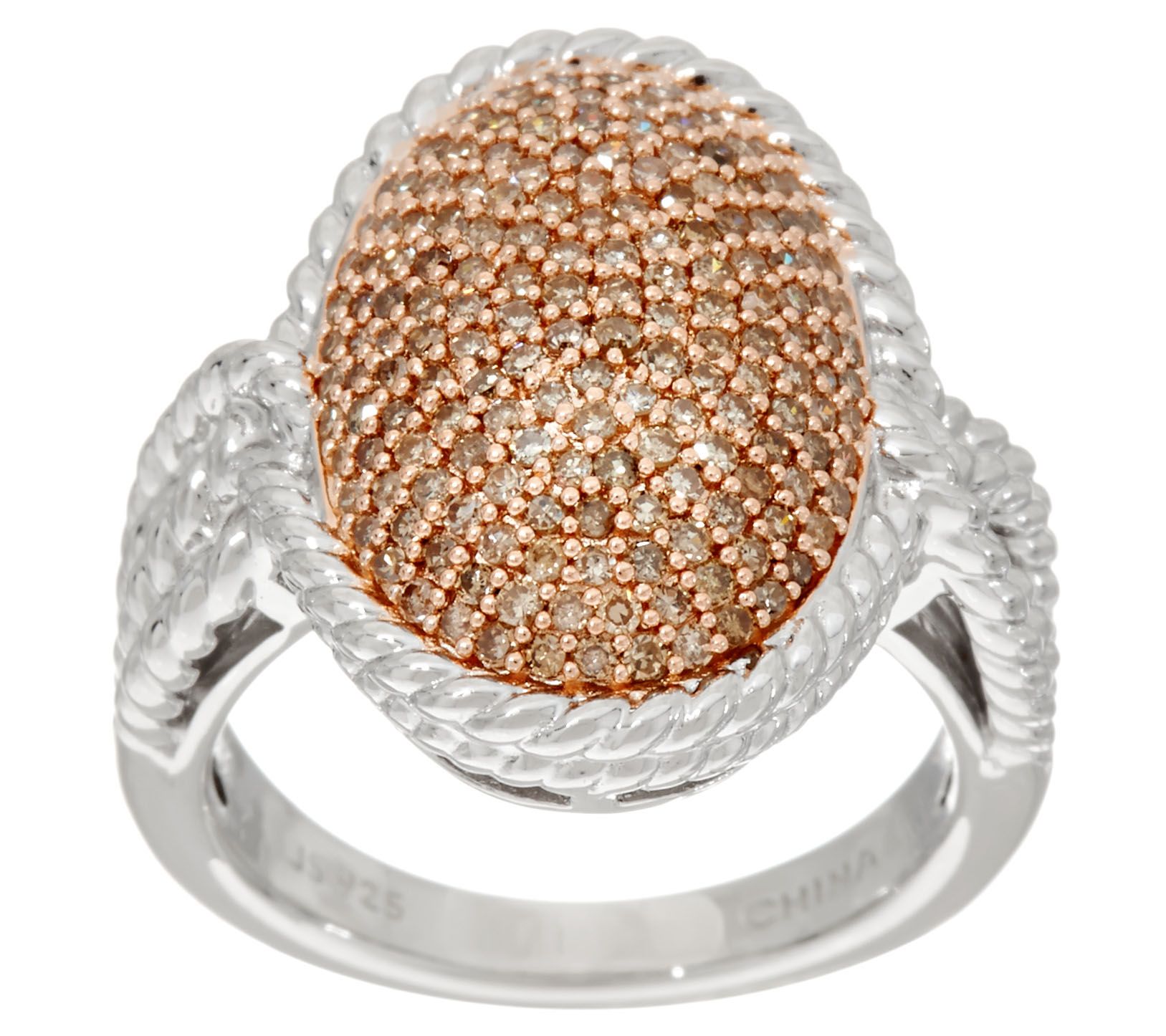 "As Is" Pave' Colored Diamond Ring, Sterling 3/4 cttw by Affinity - QVC.com
