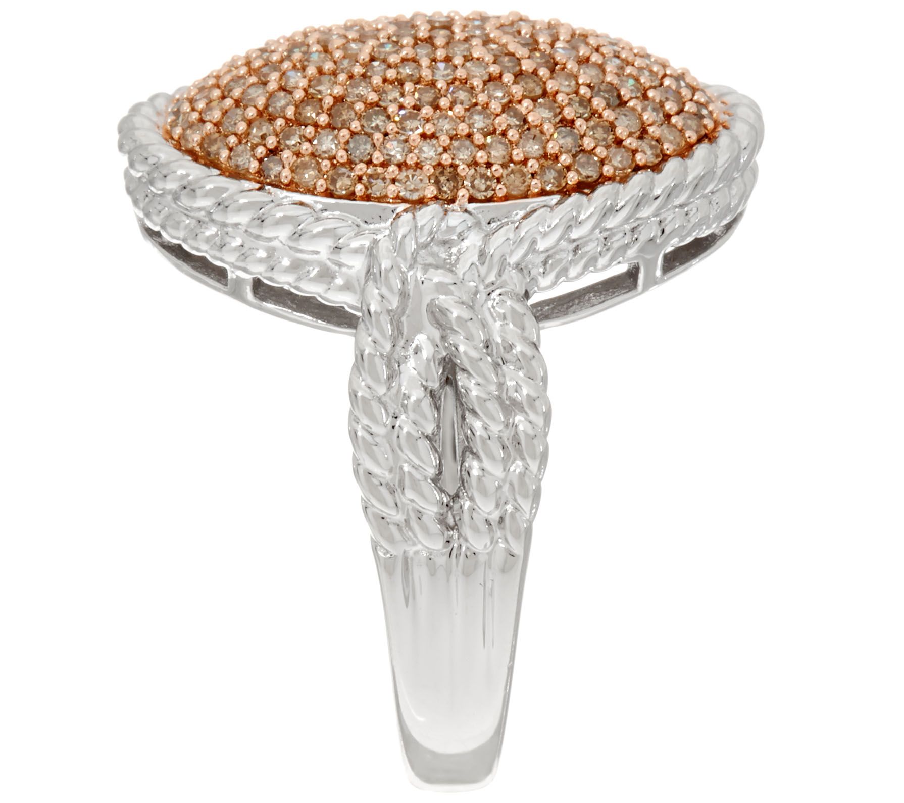"As Is" Pave' Colored Diamond Ring, Sterling 3/4 cttw by Affinity - QVC.com