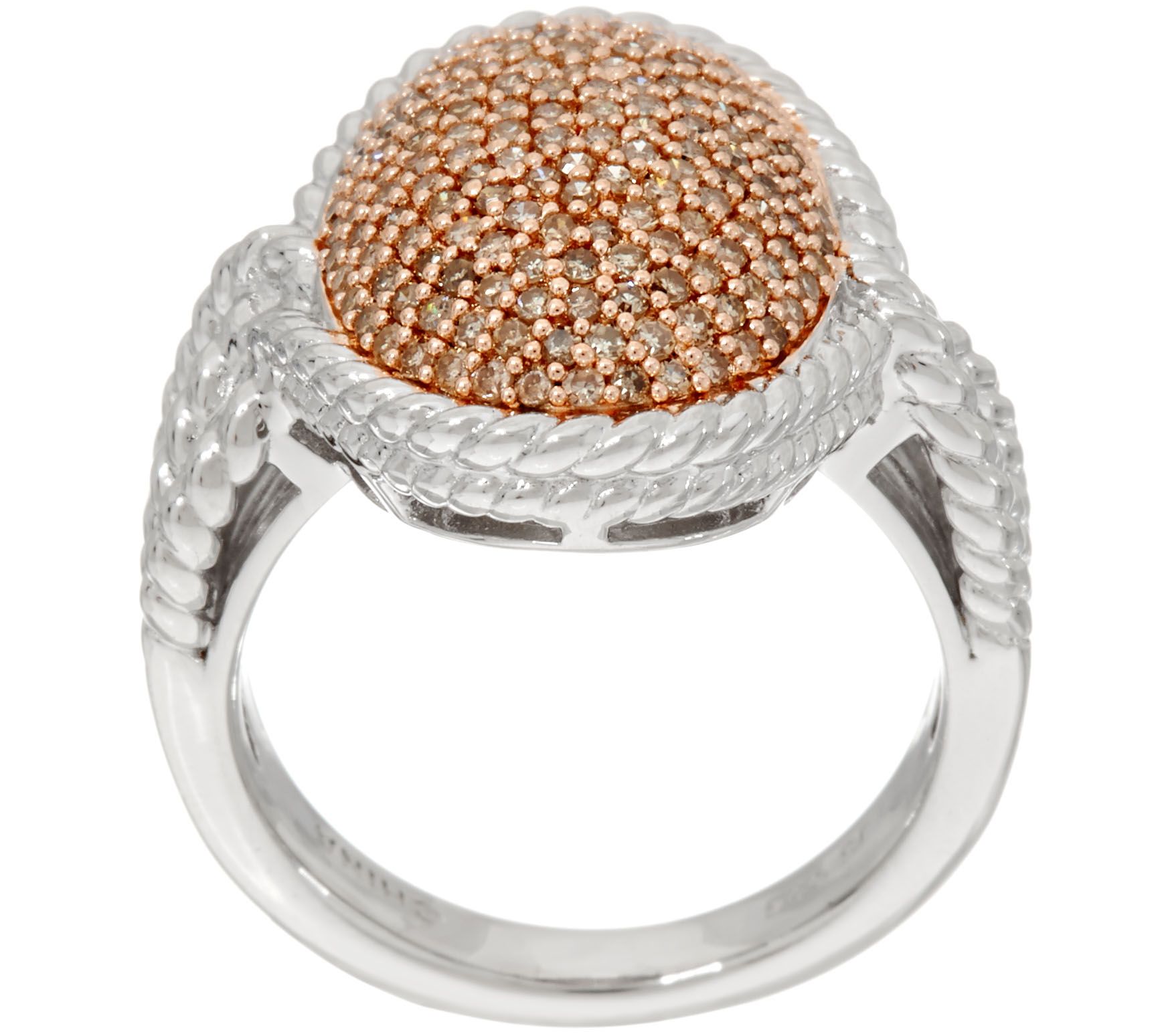 "As Is" Pave' Colored Diamond Ring, Sterling 3/4 cttw by Affinity - QVC.com