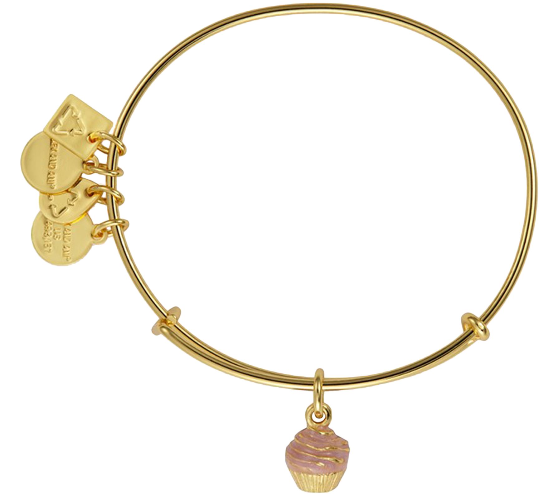 Alex and Ani Cupcake Charm Bangle - Race To Erase MS - QVC.com