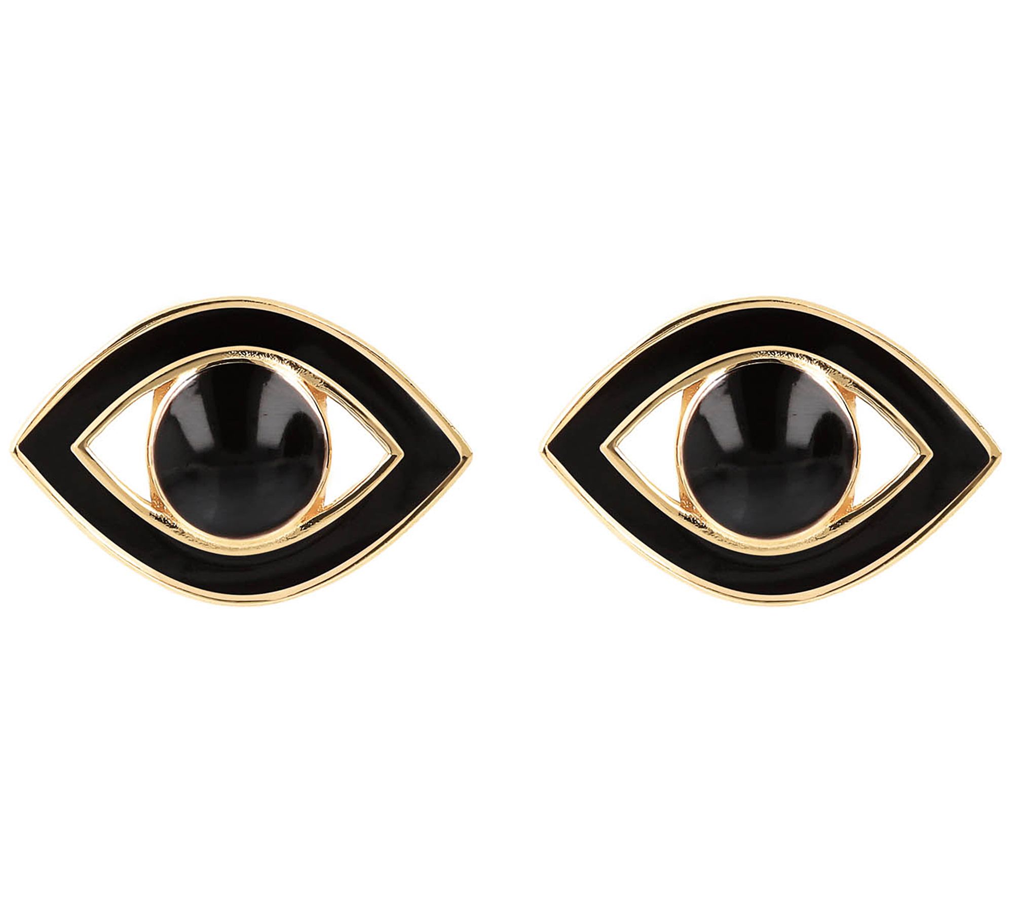 Netali Nissim Enamel Evil Eye Stud Earrings, 18K Gold Plated - QVC.com