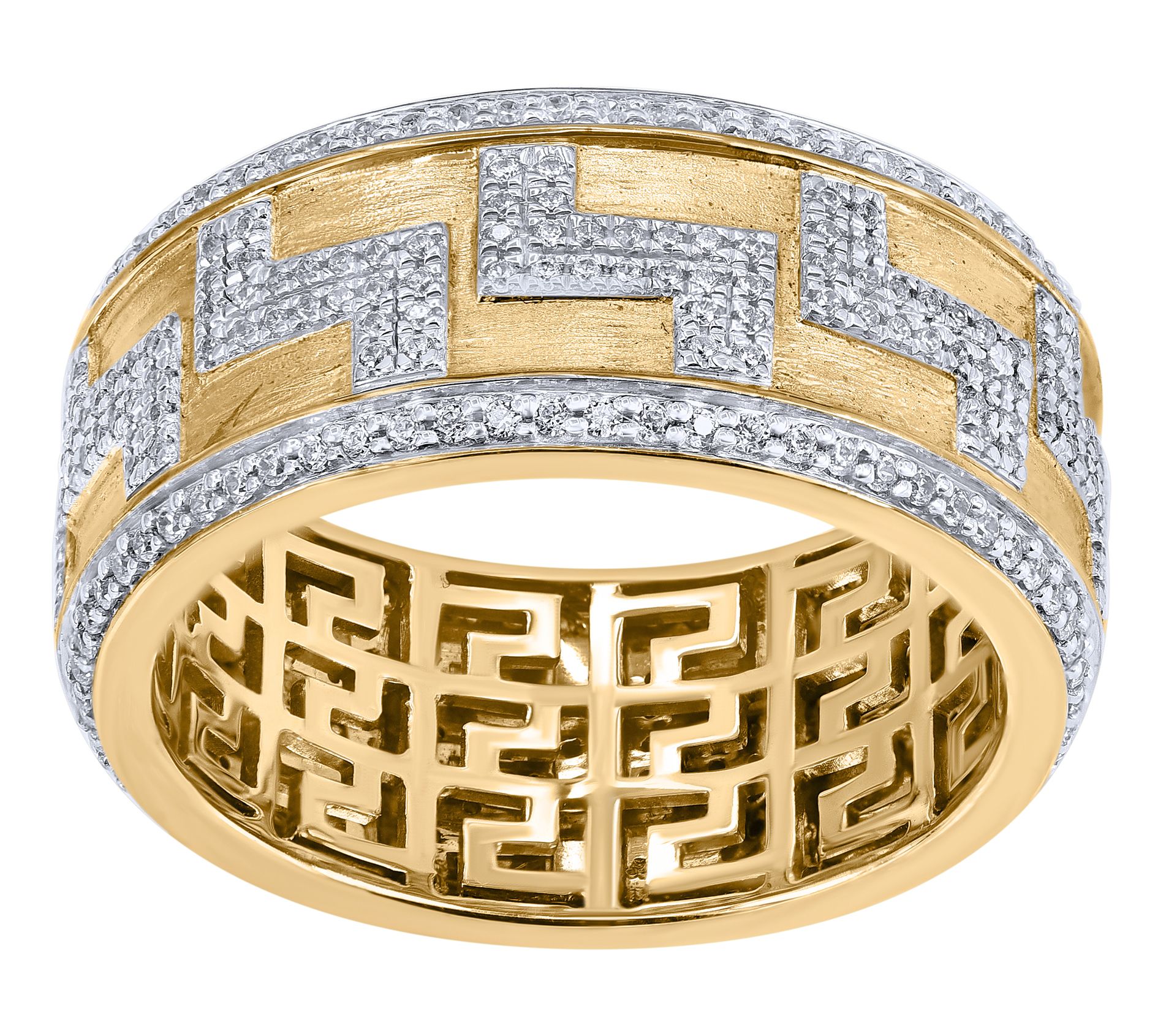 Affinity Diamonds Men's 1.00 cttw Pave Design Bnd Ring, 14K - QVC.com
