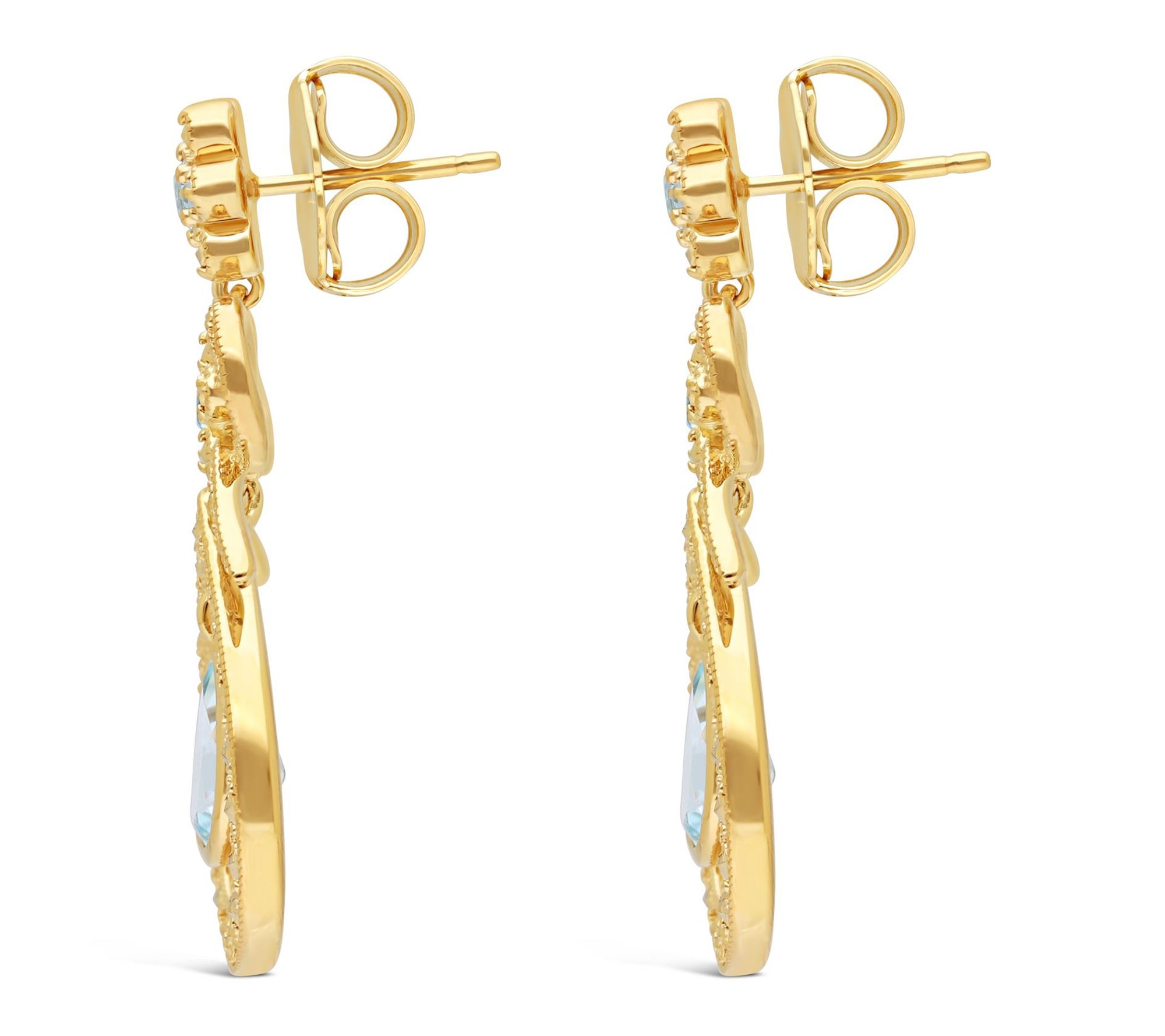Dallas Prince 14K Clad Chrome Marcasite & TopazDrop Earrings - QVC.com