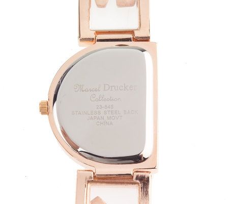 Marcel Drucker Rosetone Alphabet Watch with Floating Letters in Band ...