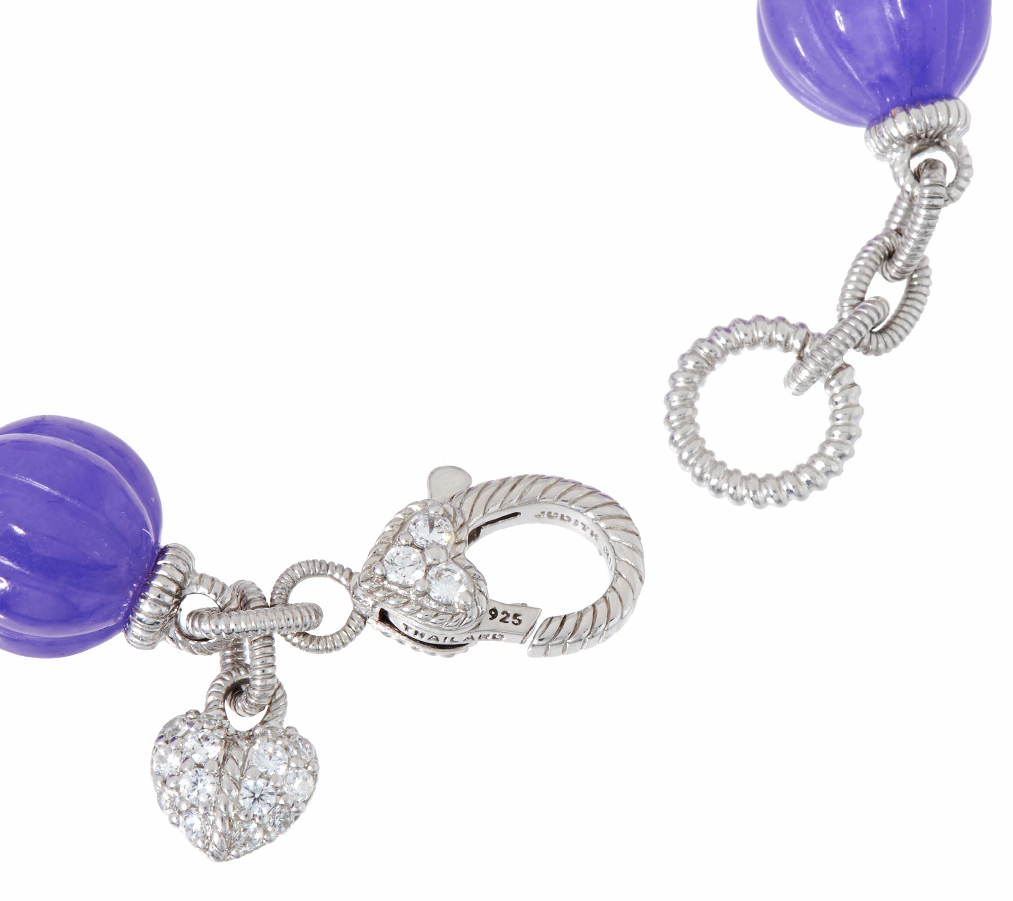 Judith Ripka Sterling Fluted Jade Bead 8" Bracelet - QVC.com