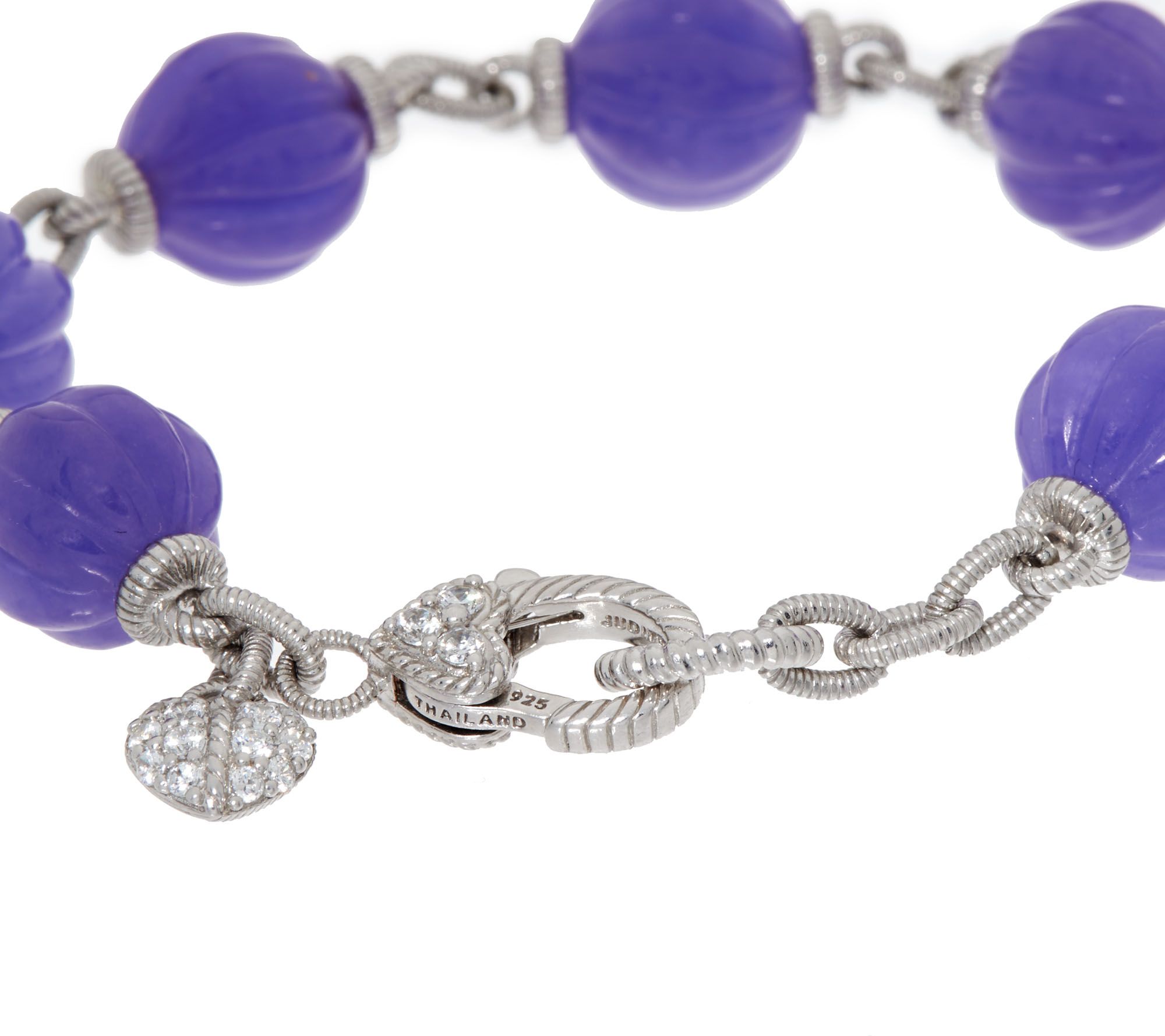 Judith Ripka Sterling Fluted Jade Bead 8" Bracelet - QVC.com