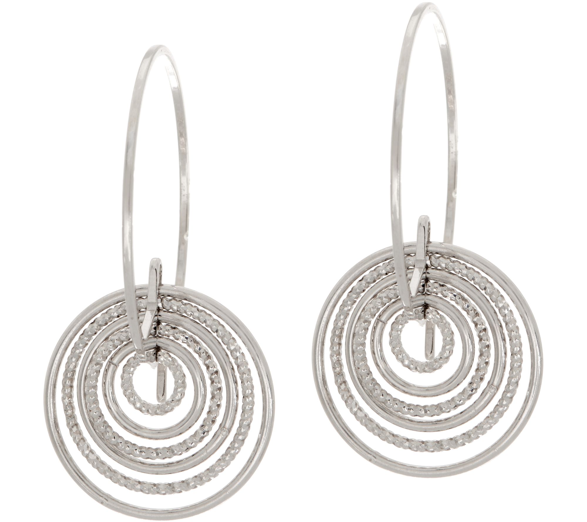 "As Is" Italian Silver Cascading Hoop Earrings Sterling - QVC.com