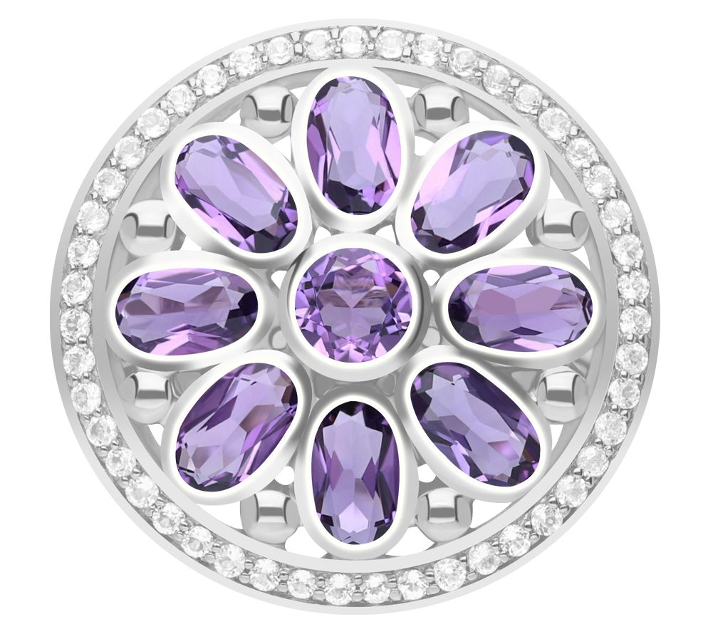 Ariva Sterling Silver Amethyst Medallion Ring - QVC.com