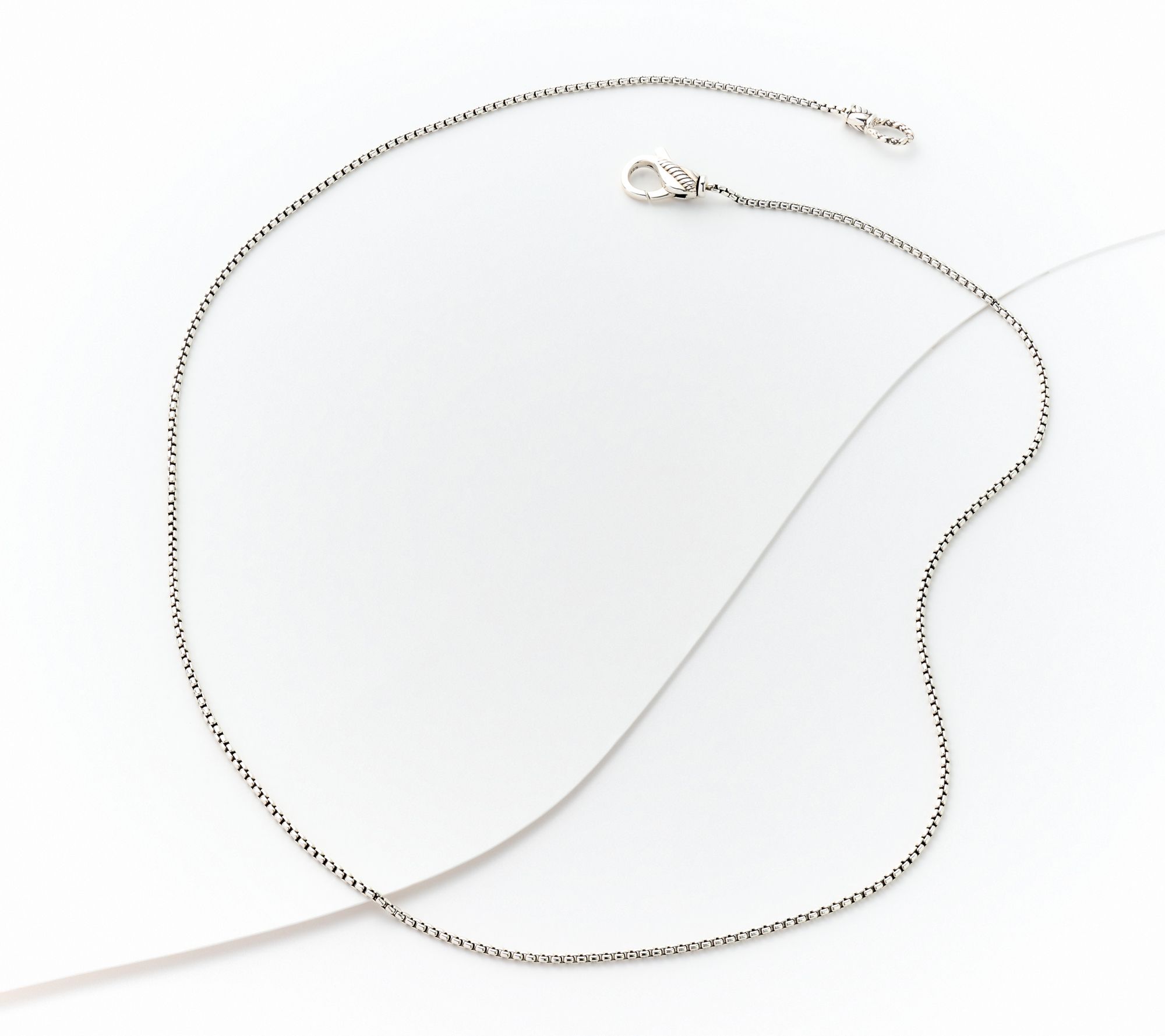 JAI Sterling Silver 1.6mm Baby Box Chain 20" Necklace, 6.70g - QVC.com