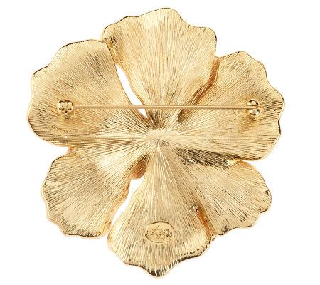 Joan Rivers Enamel and Crystal Primrose Pin - QVC.com