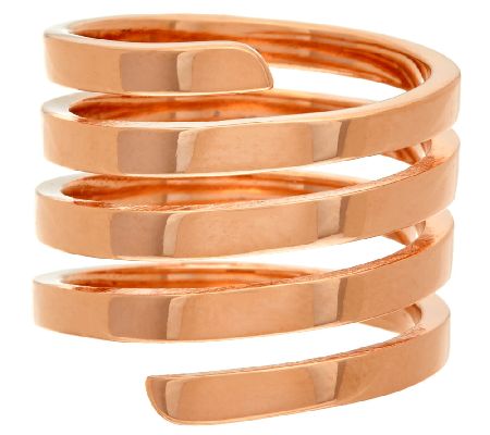 "As Is" Bronze Polished Coil Wrap Ring by Bronzo Italia - QVC.com