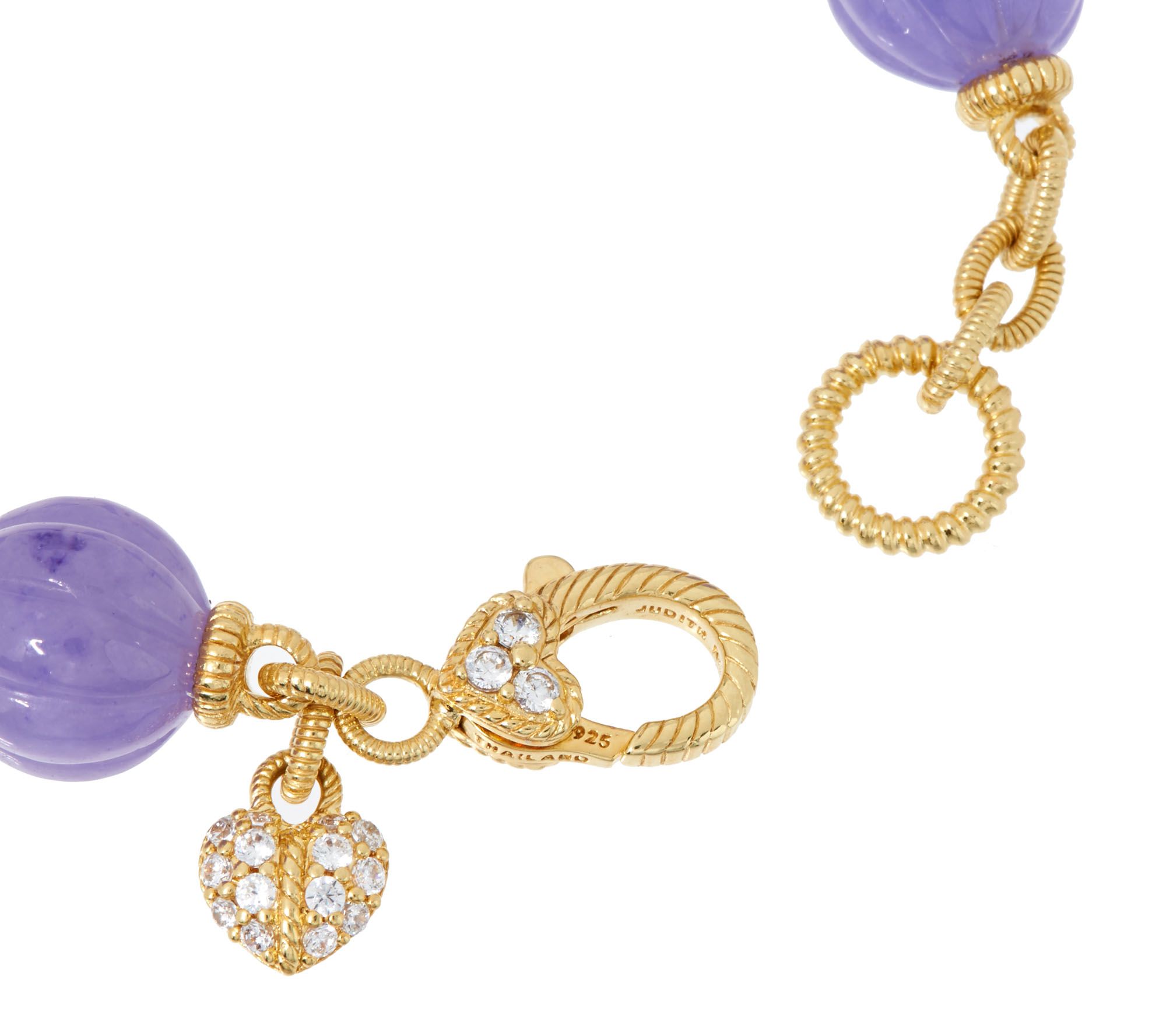 Judith Ripka 14K Clad Fluted Jade Bead 6-3/4"L Bracelet - QVC.com