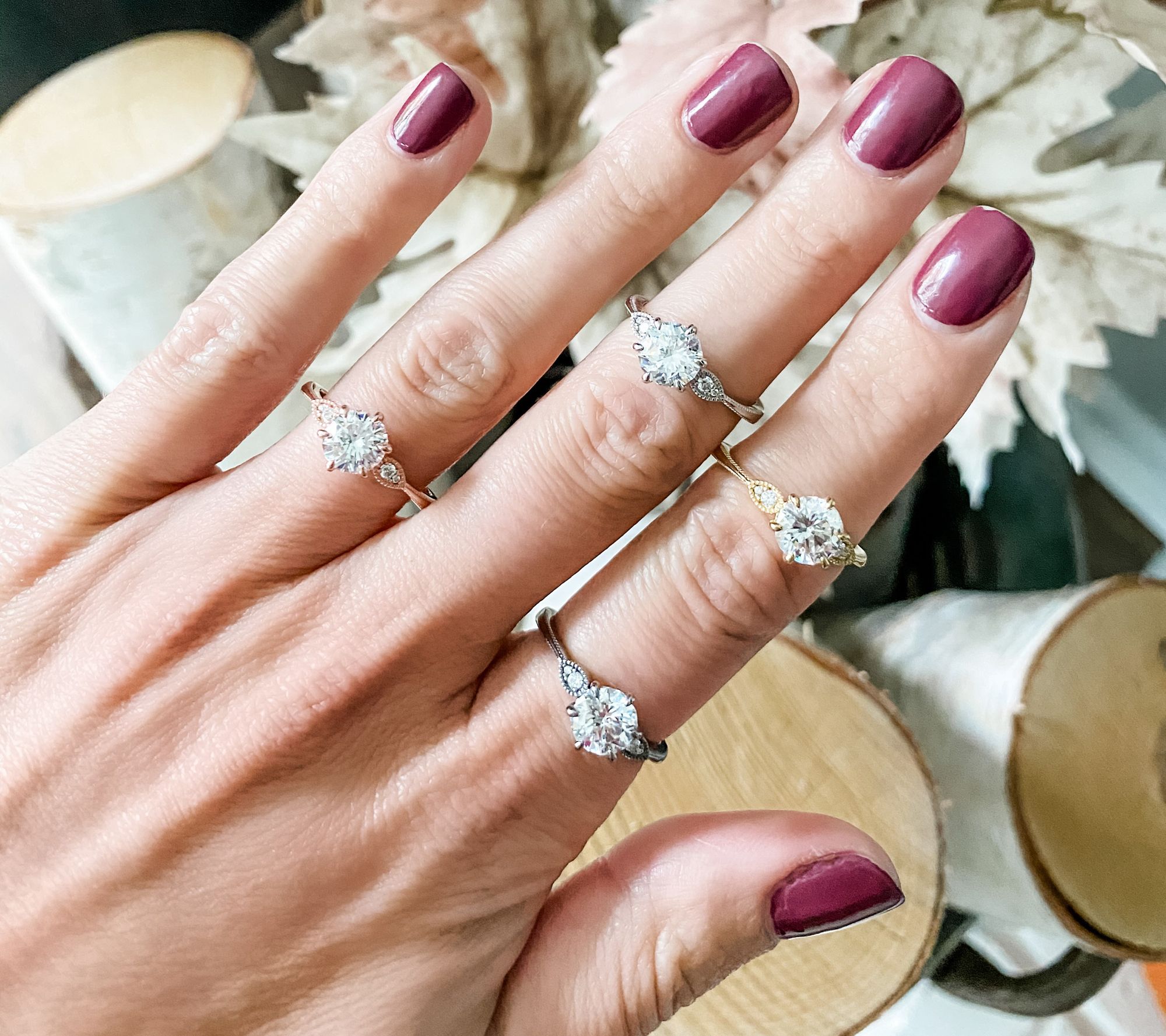 Diamonique 89-Facet Lotus-Cut Bridal Ring, Sterling Silver - QVC.com