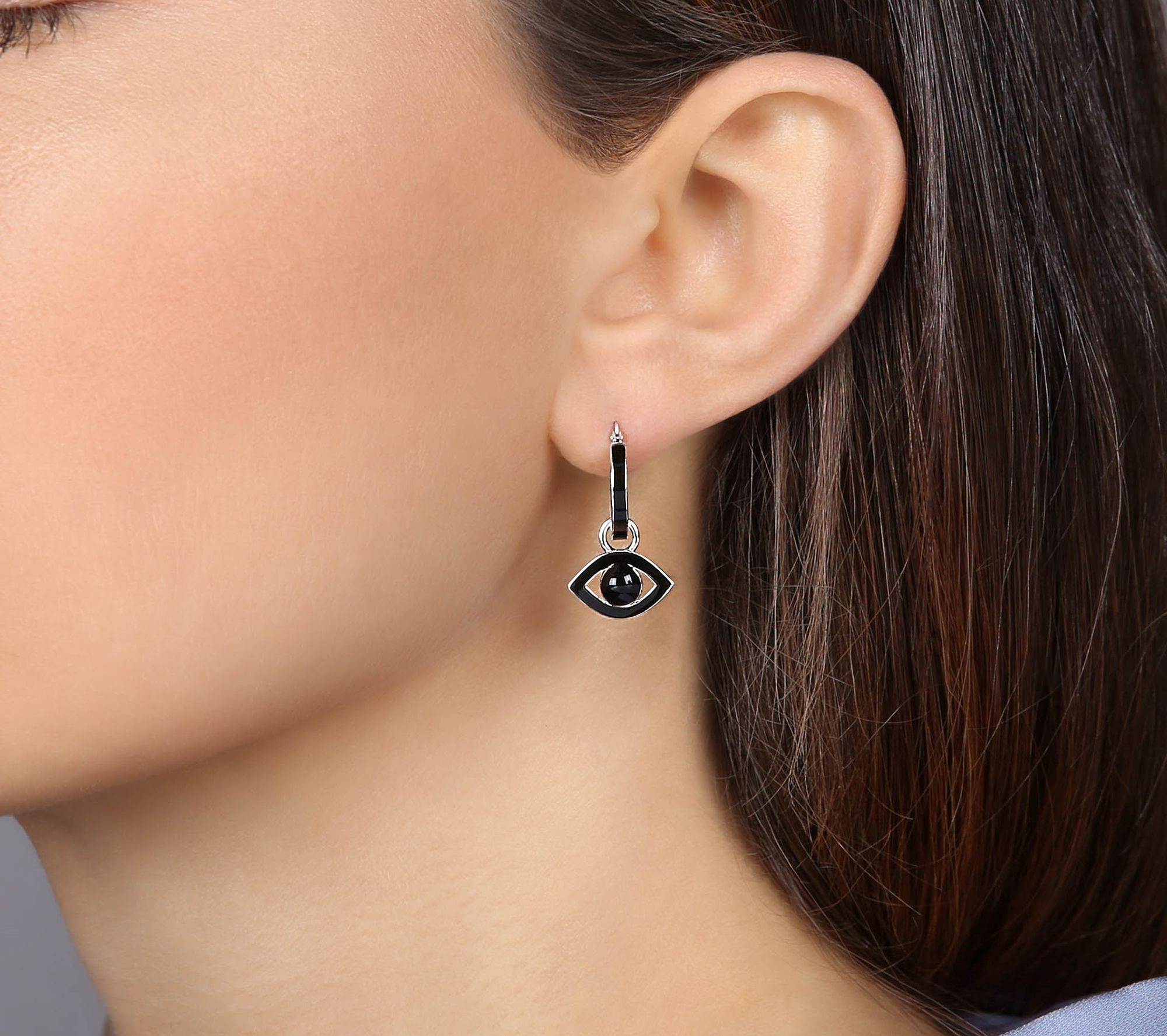 Netali Nissim Enamel Evil Eye & Hamsa Earrings,Sterling - QVC.com