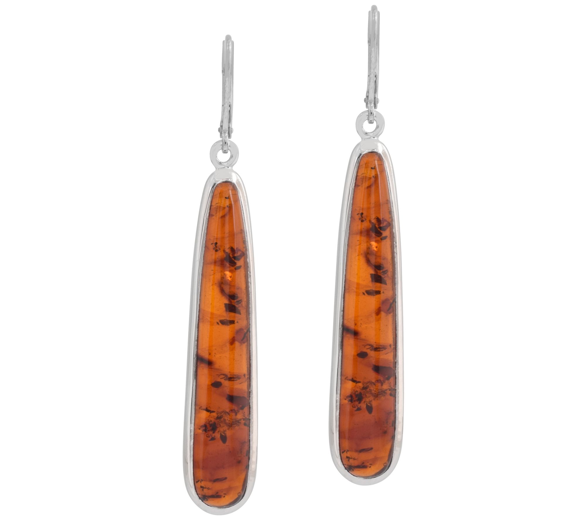 Affinity Gems Amber Bullet Dangle Earrings, Ste rling - QVC.com