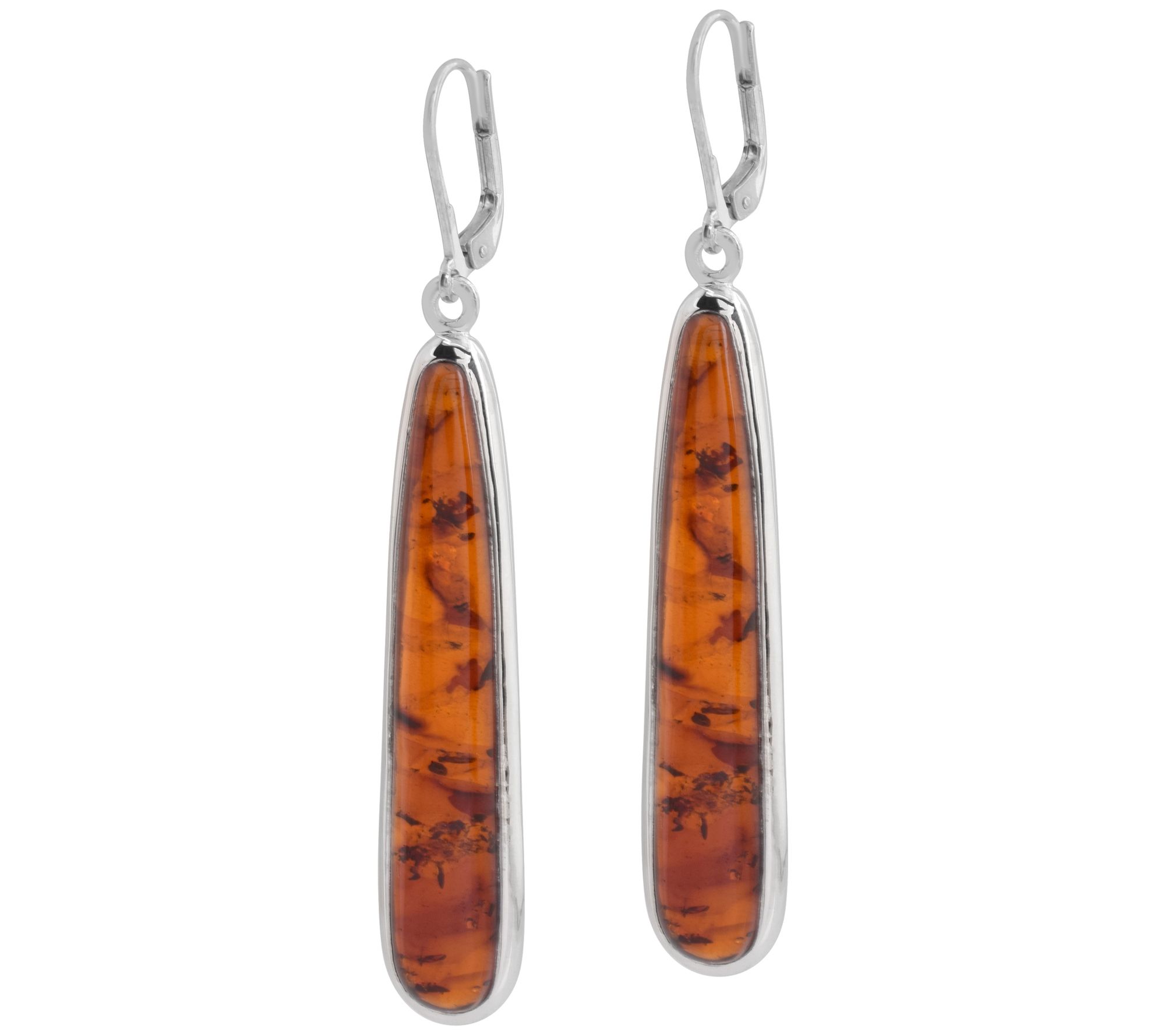 Affinity Gems Amber Bullet Dangle Earrings, Ste rling - QVC.com
