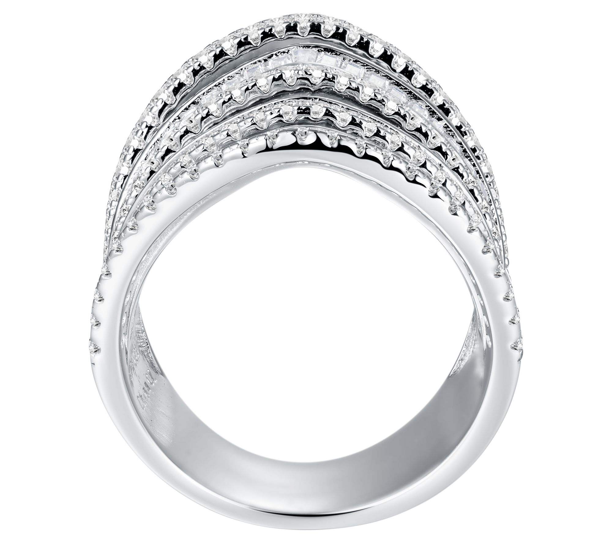 Diamonique x Jennifer Miller Open Work Saddle Ring, Sterling - QVC.com