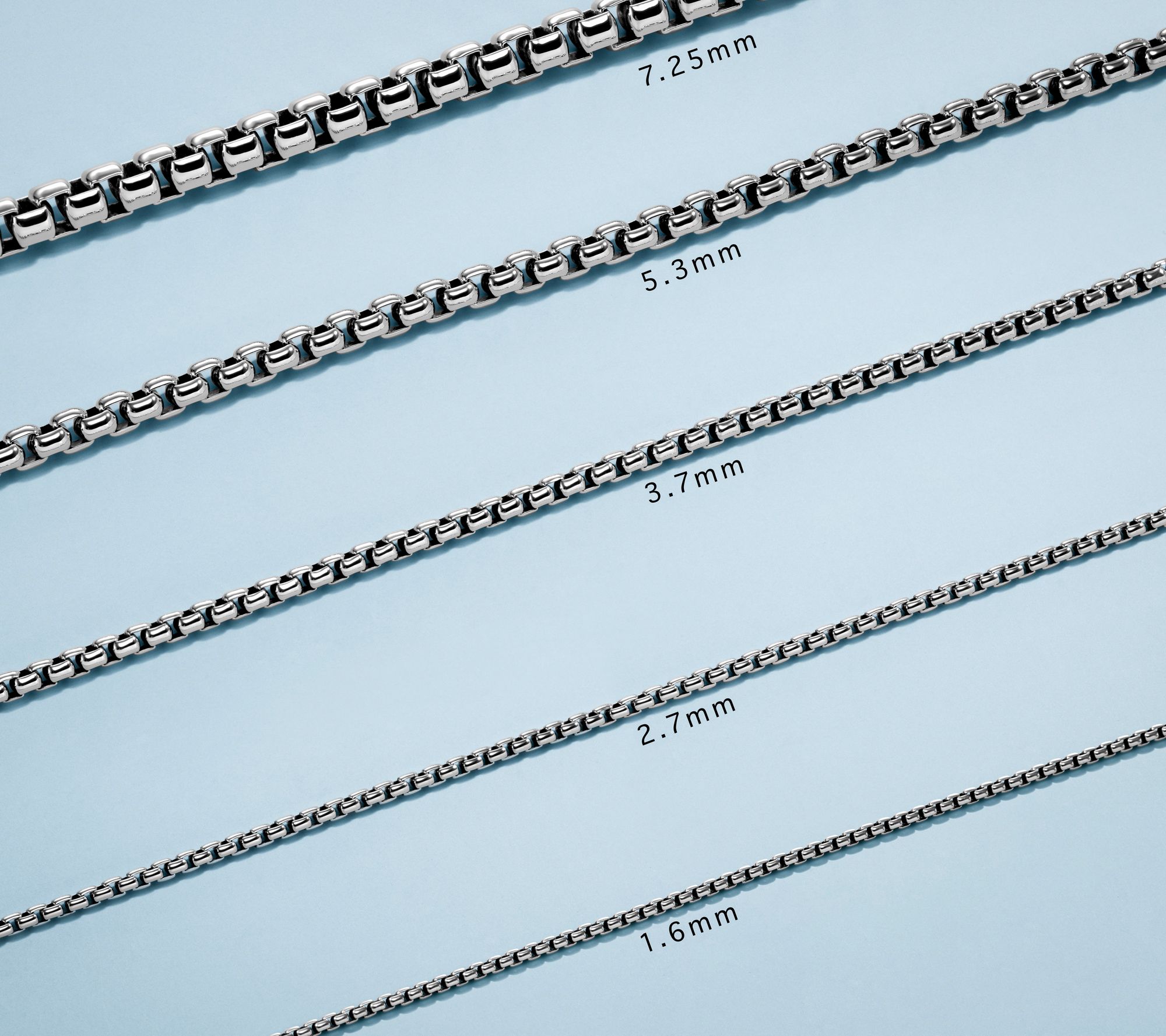 JAI Sterling Silver 16-20" Baby Box Chain Necklace - QVC.com