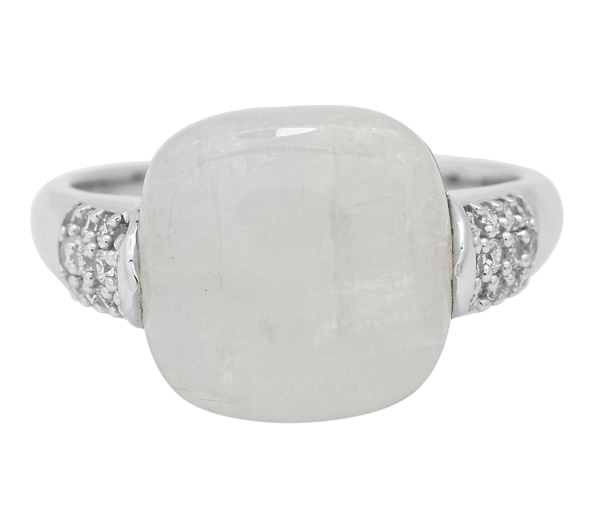 Affinity Gems Moonstone & White Zircon Ring, Sterling Silver - QVC.com