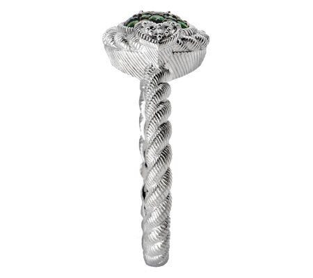 Judith Ripka Sterling and Pave' Gemstone Ring with Heart Details - QVC.com