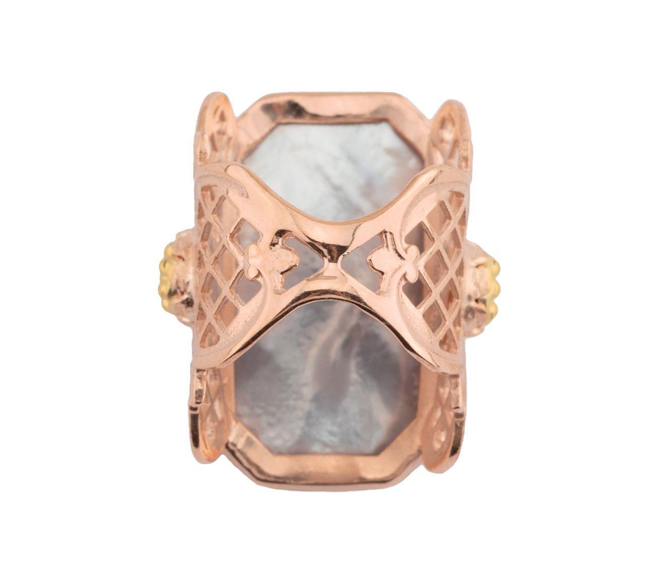 18K Rose Gold Plated/18K Venetian Gla ss AngelRing - QVC.com