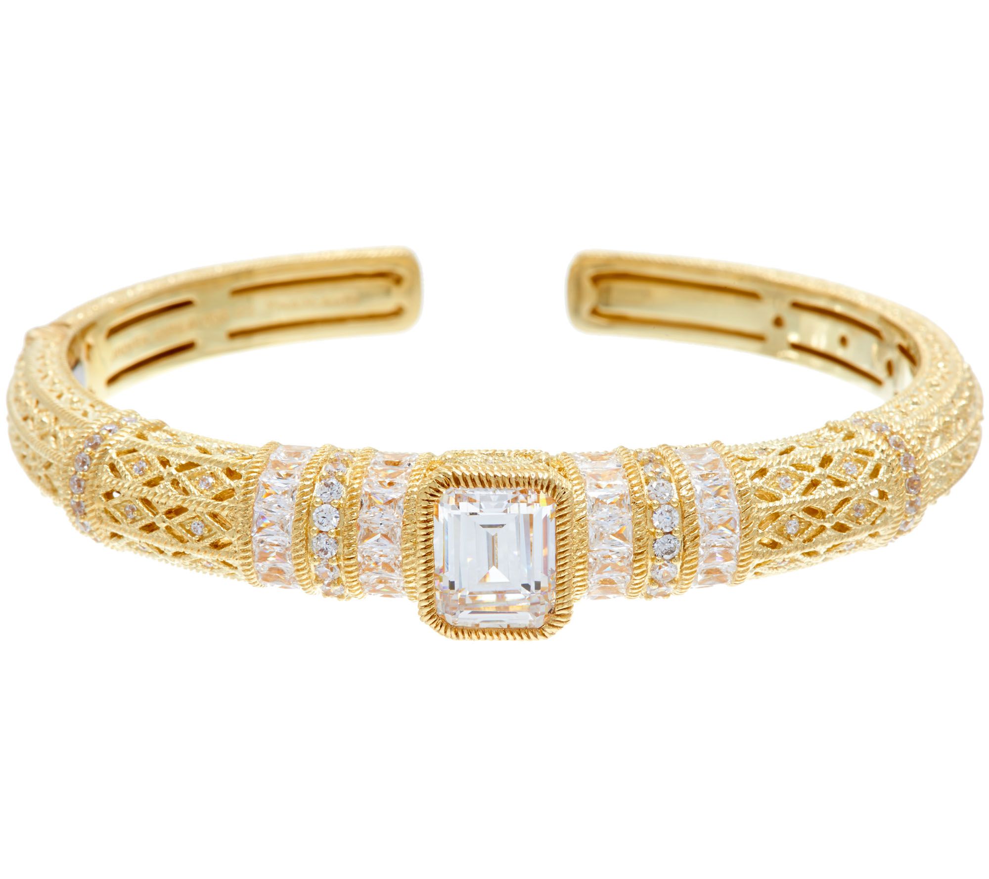 "As Is" Judith Ripka 14k Clad 6.90 cttw Diamonique Cuff Bracelet - QVC.com