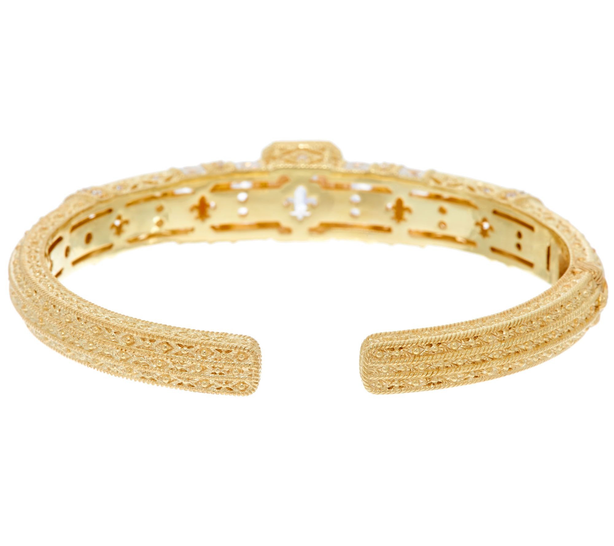 "As Is" Judith Ripka 14k Clad 6.90 cttw Diamonique Cuff Bracelet - QVC.com