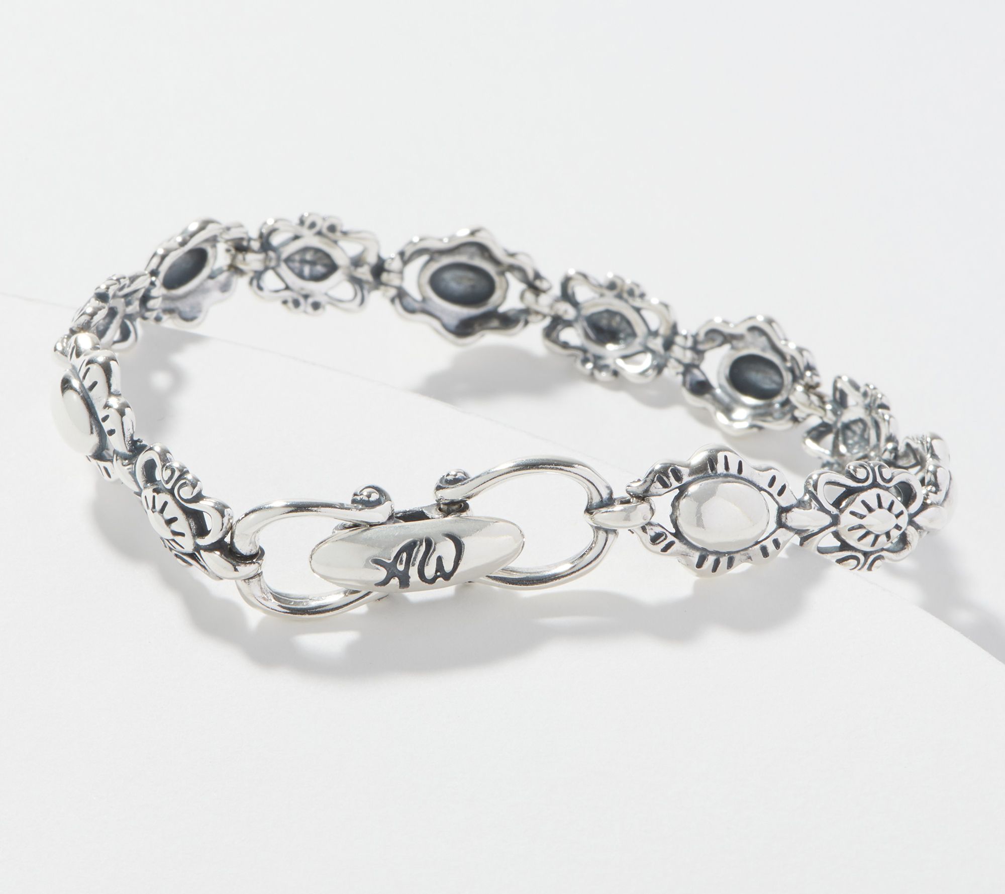 "As Is" American West Sterling Silver Concha Tennis Bracelet - QVC.com