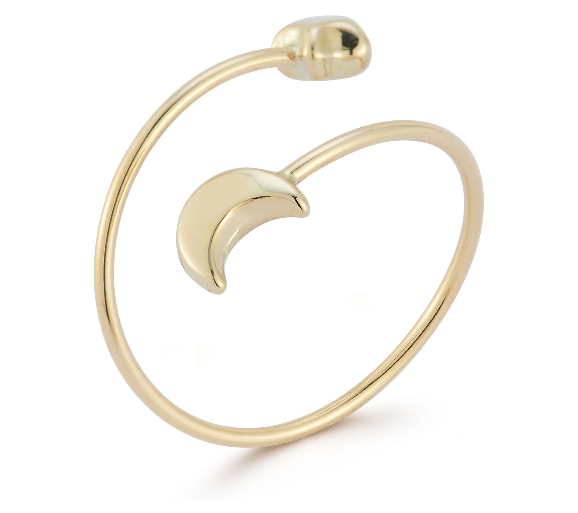 Luminosa Gold Adjustable Moon and Star Wrap Ring, 14K - QVC.com
