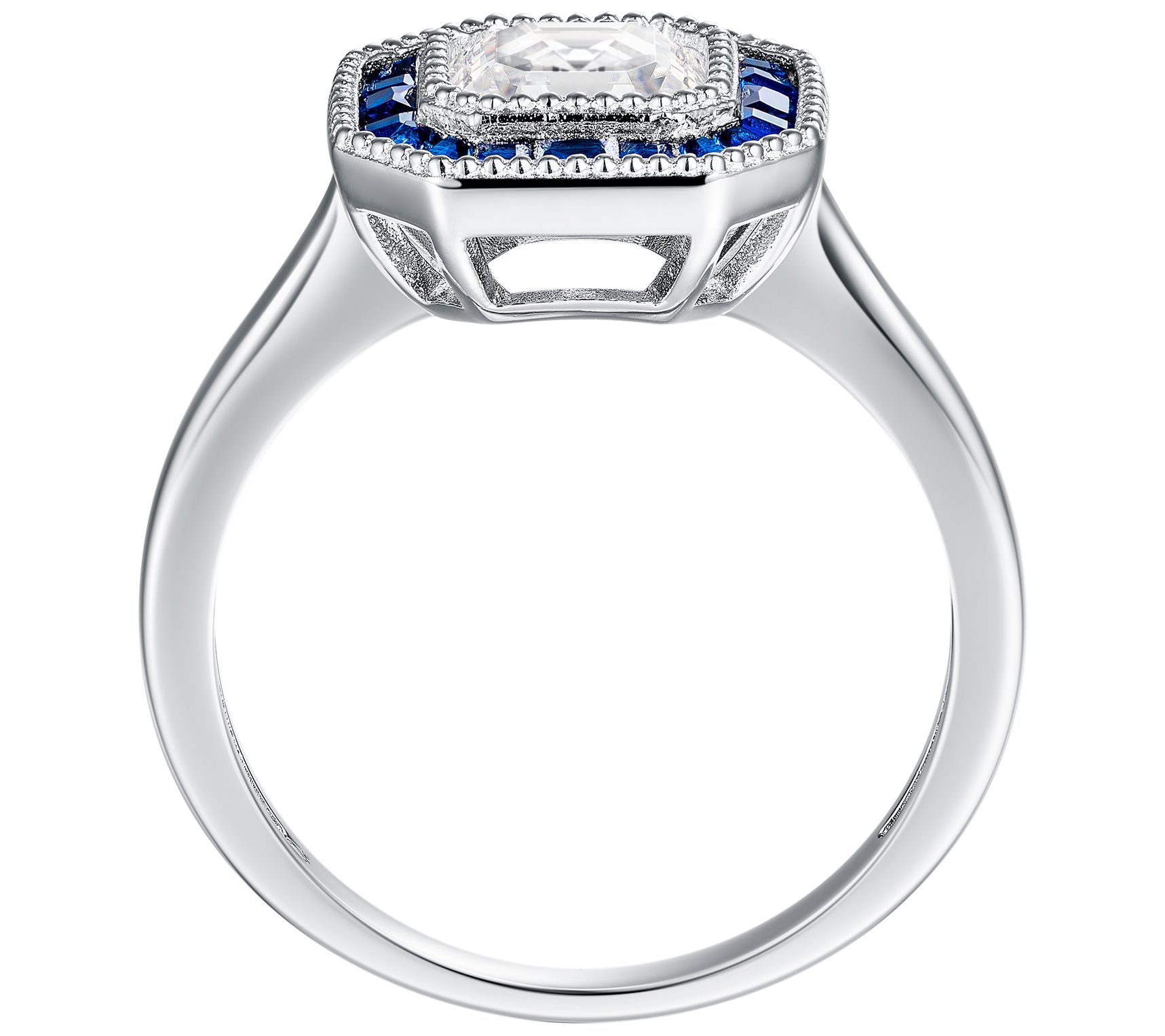 Diamonique X Jennifer Miller Halo Engagement Ring, Sterling - QVC.com