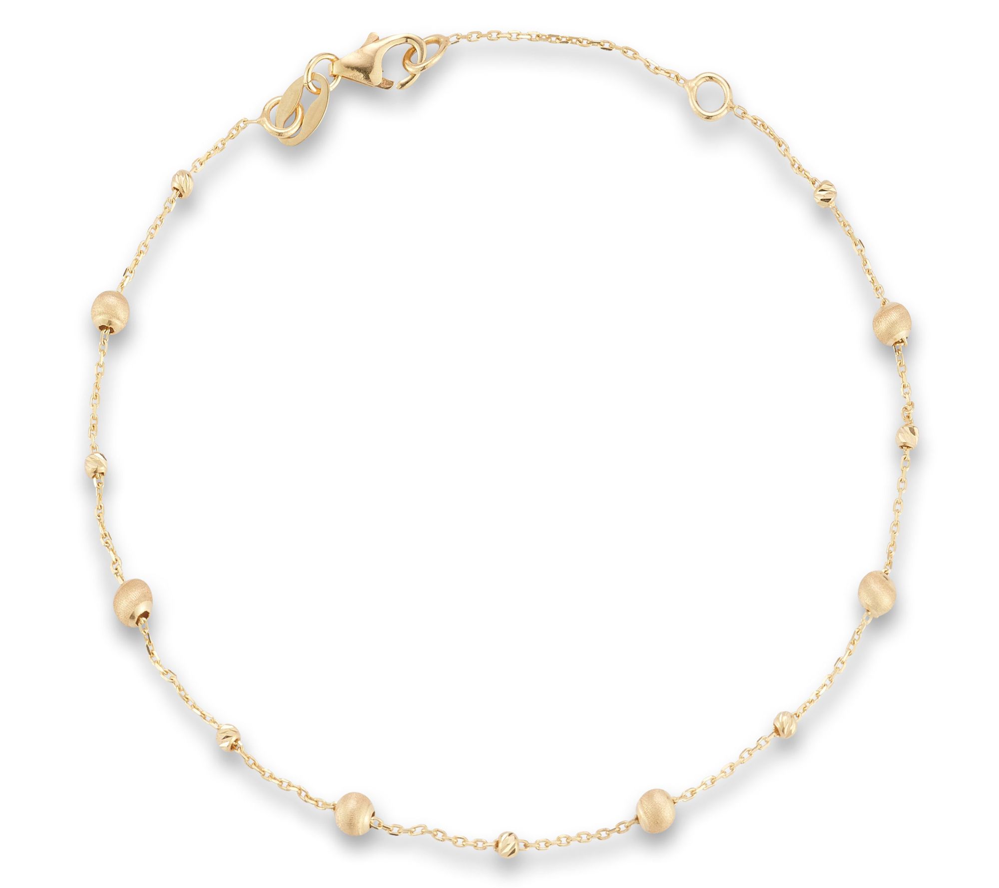 Italian Gold Satin Ball Chain Bracelet, 14K - QVC.com