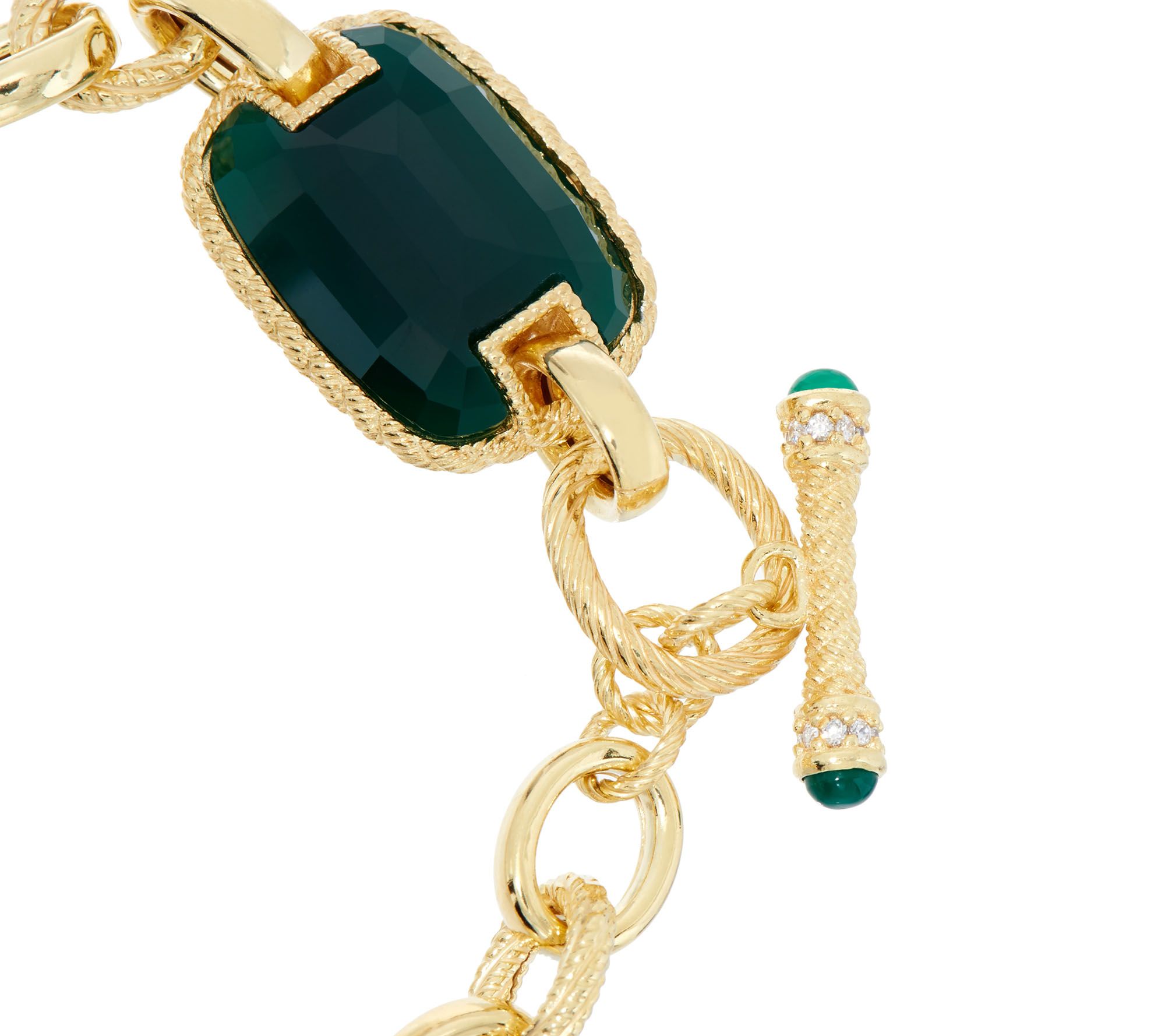 "As Is" Judith Ripka Verona 14K Clad Gemstone Toggle Bracelet - QVC.com