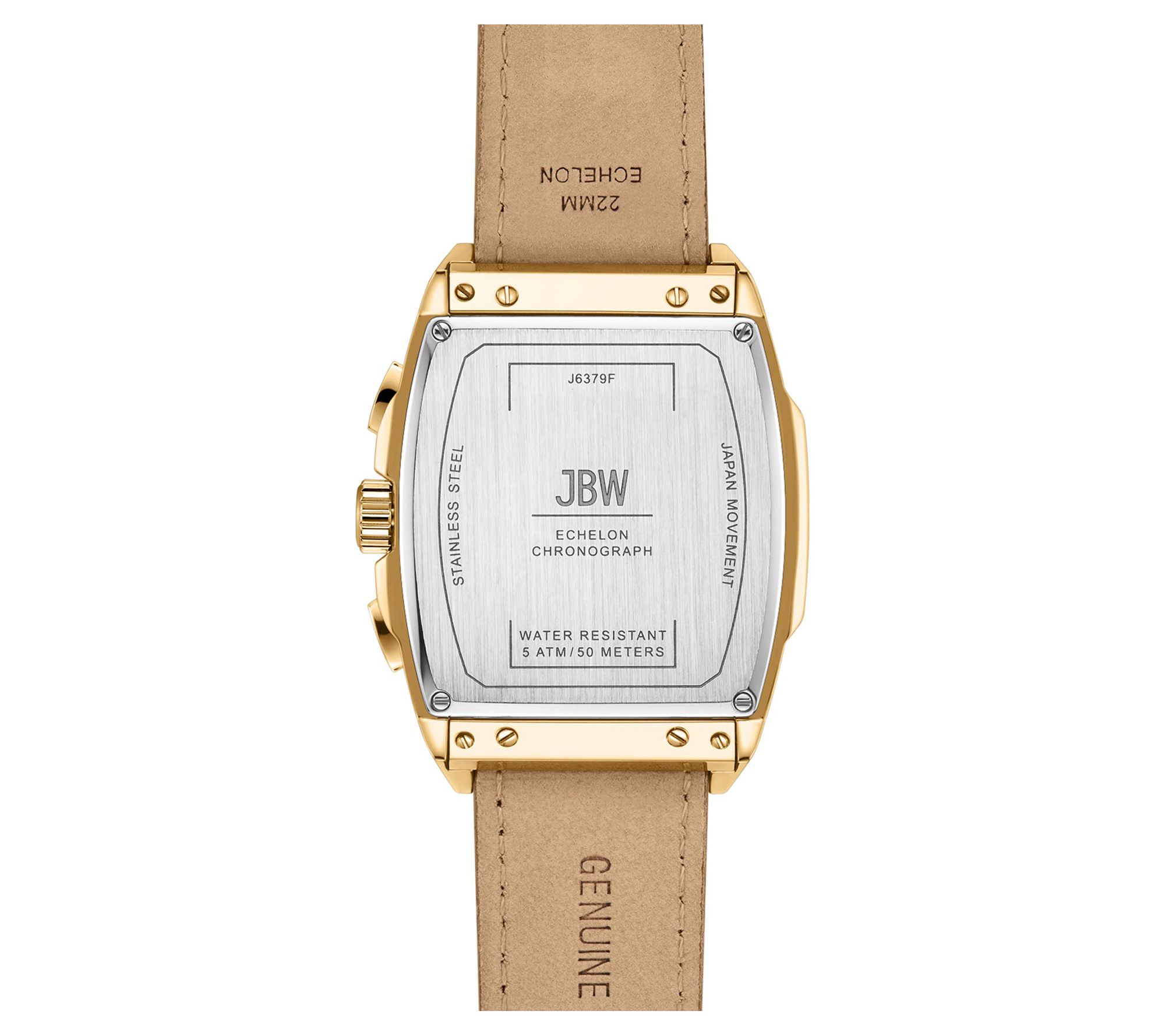 JBW Men's Echelon 18K Plated Diamond Crocodileeather Watch - QVC.com