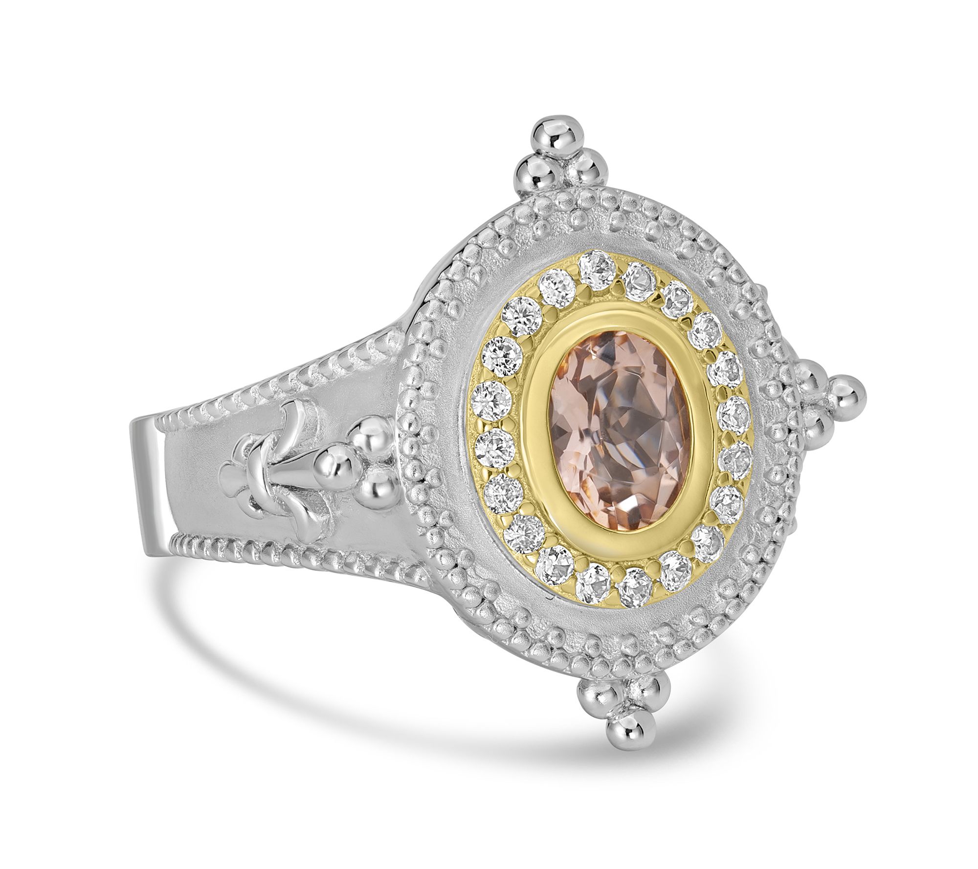 Dallas Prince Etruscan Two-Tone Ring, Sterling Silver - QVC.com