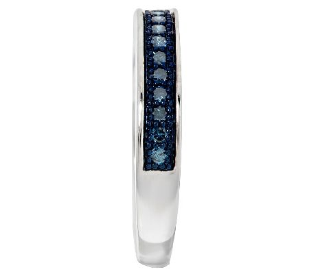 Color Band Diamond Ring, Sterling, 1/4 cttw by Affinity - QVC.com
