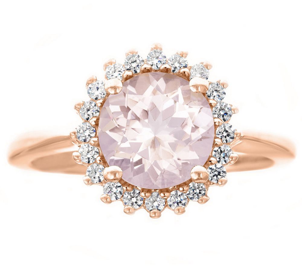 Premier 1.50cttw Round Morganite & Diamond Ring, 14K - QVC.com