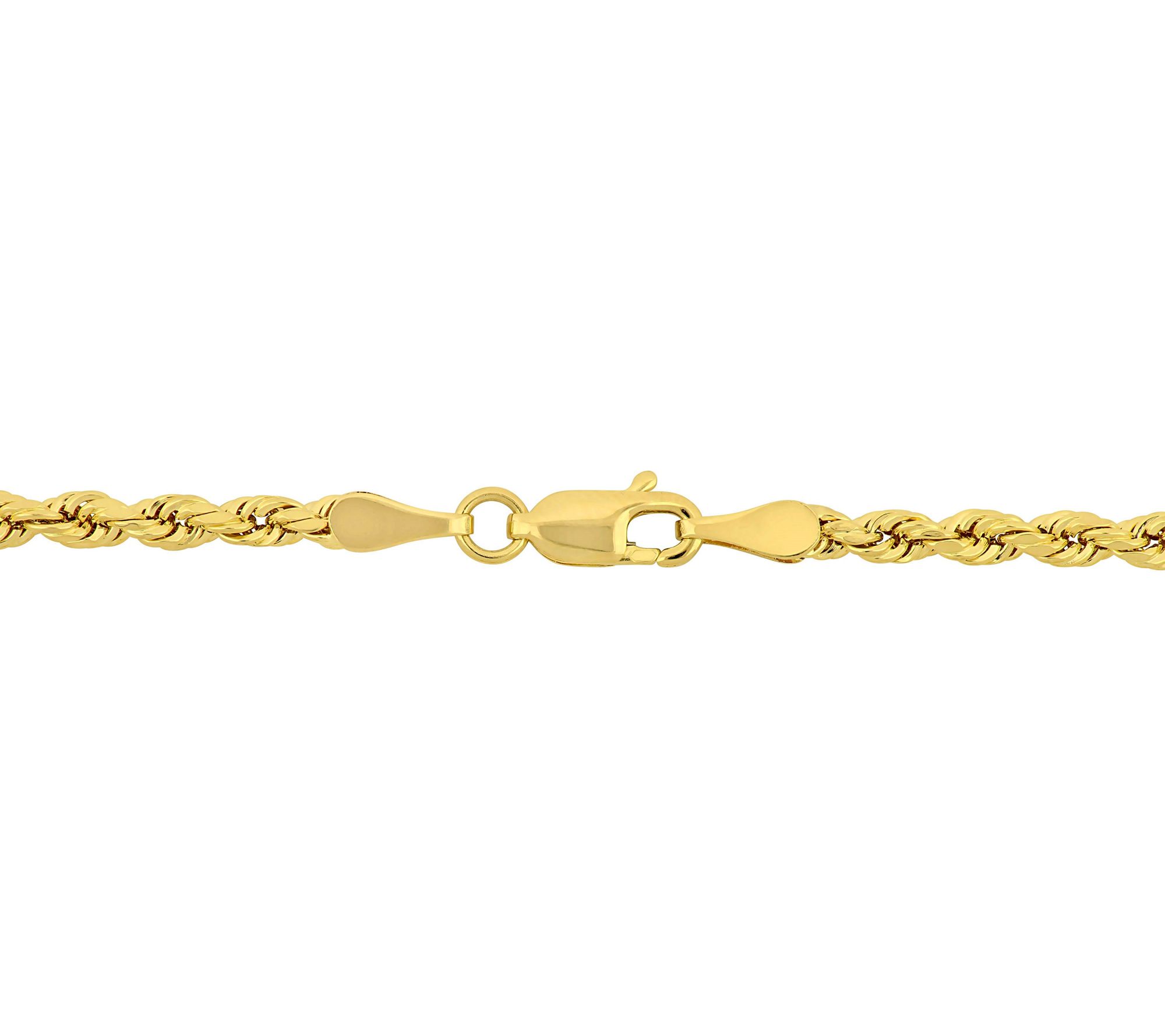 22" Rope Chain Necklace, 14K Yellow Gold - QVC.com