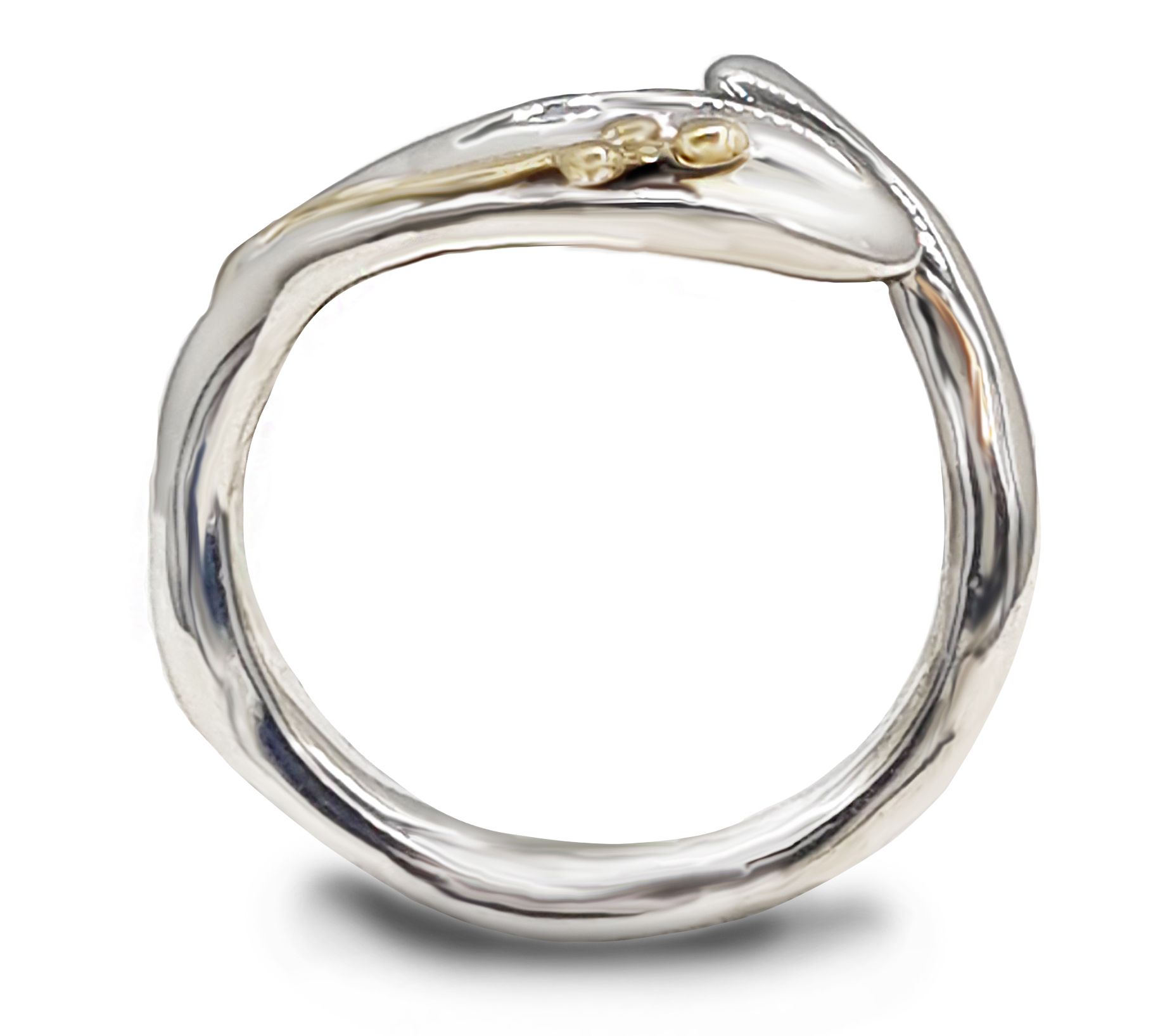 Hagit Sterling Silver & 14K Gold Accent Leaf Design Ring - QVC.com